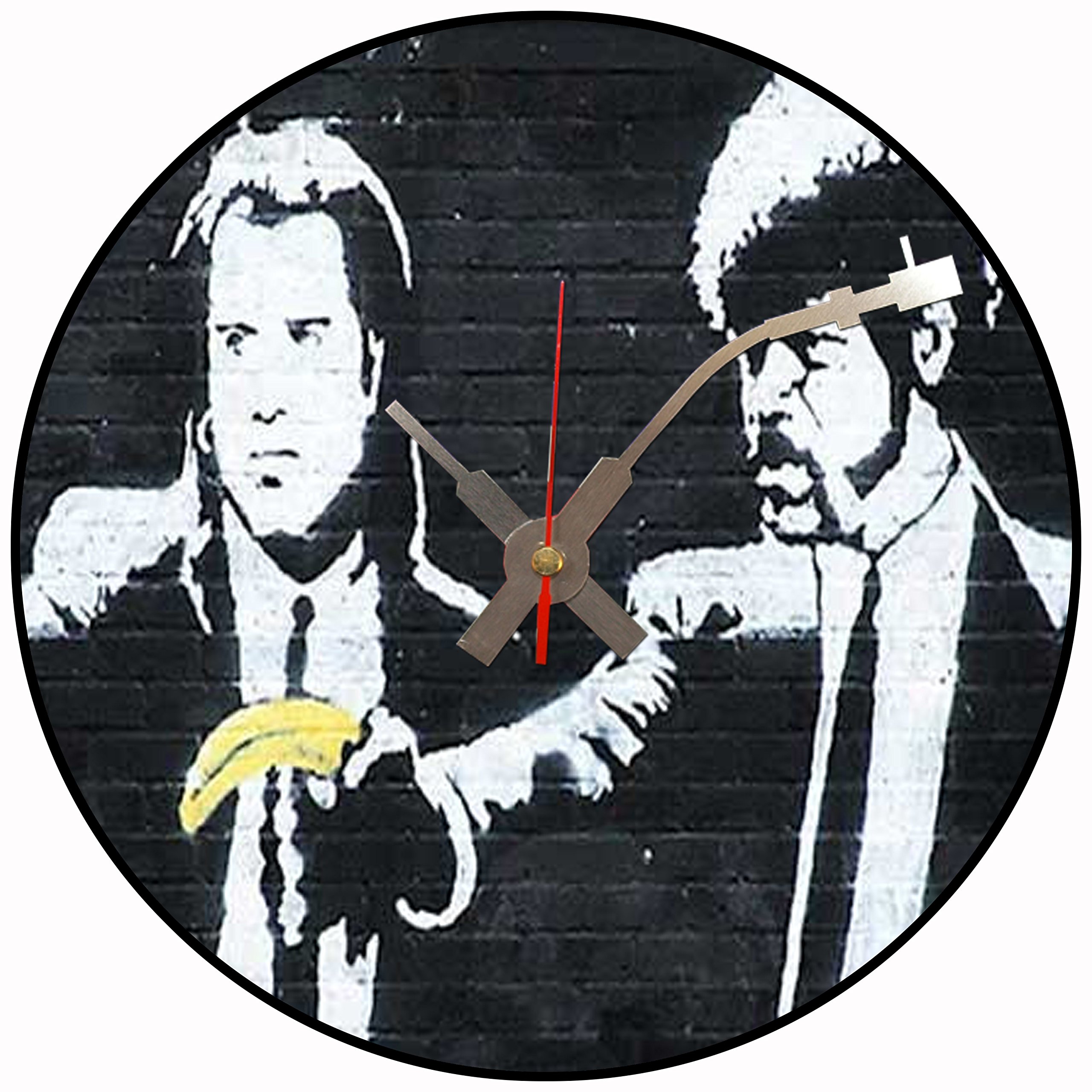 Iconic Pulp Fiction Banksy vinyl record wall clock : Amazon.co.uk: Home ...