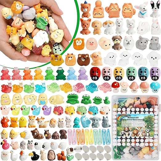 Amazon.com: 135pcs Mini Resin Animal Kits 113 Styles Tiny Resin Animals ...