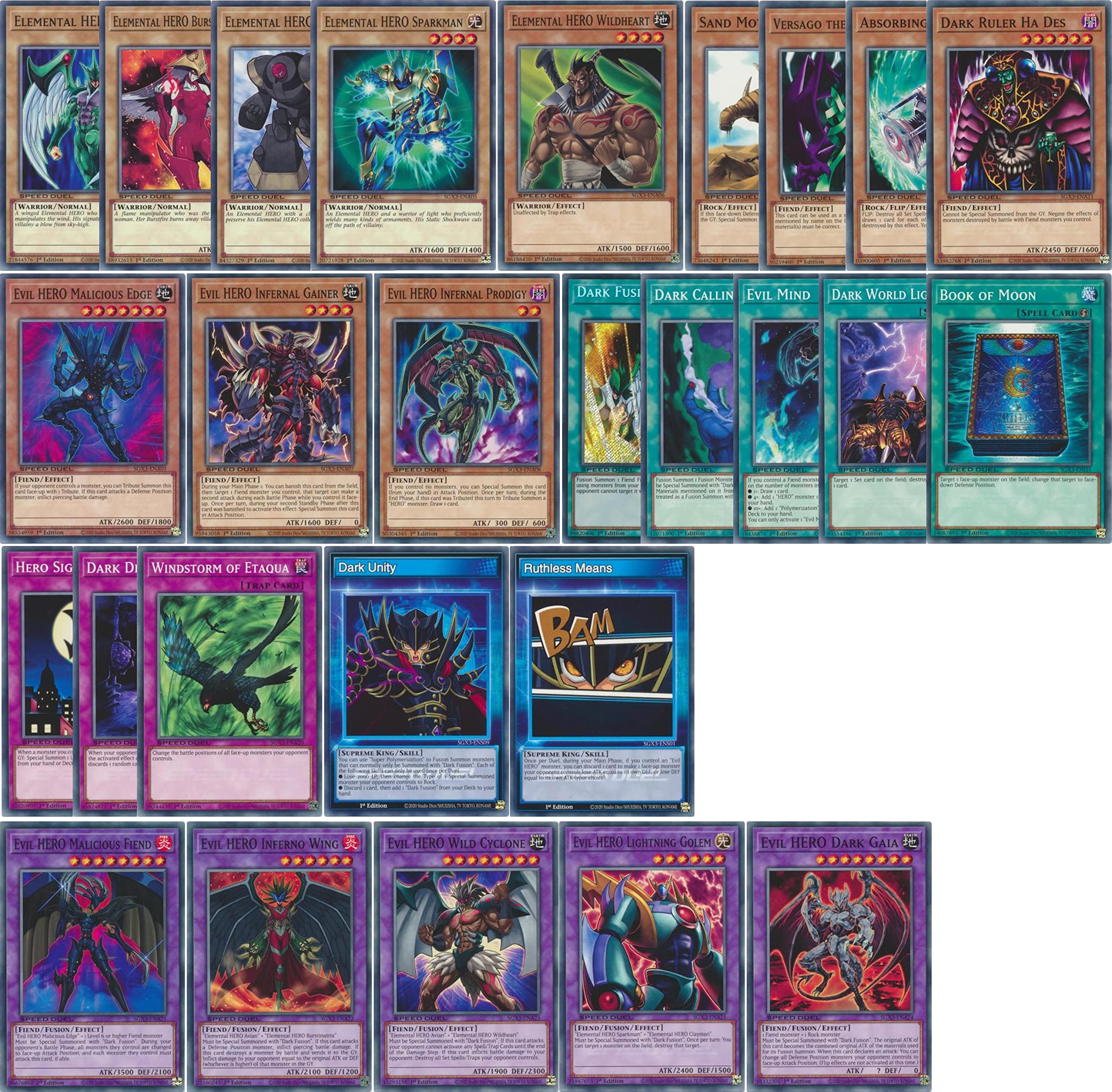 Buy *READY FOR BATTLE* 27 Cards GX Duel Academy Elemental Hero Deck ...