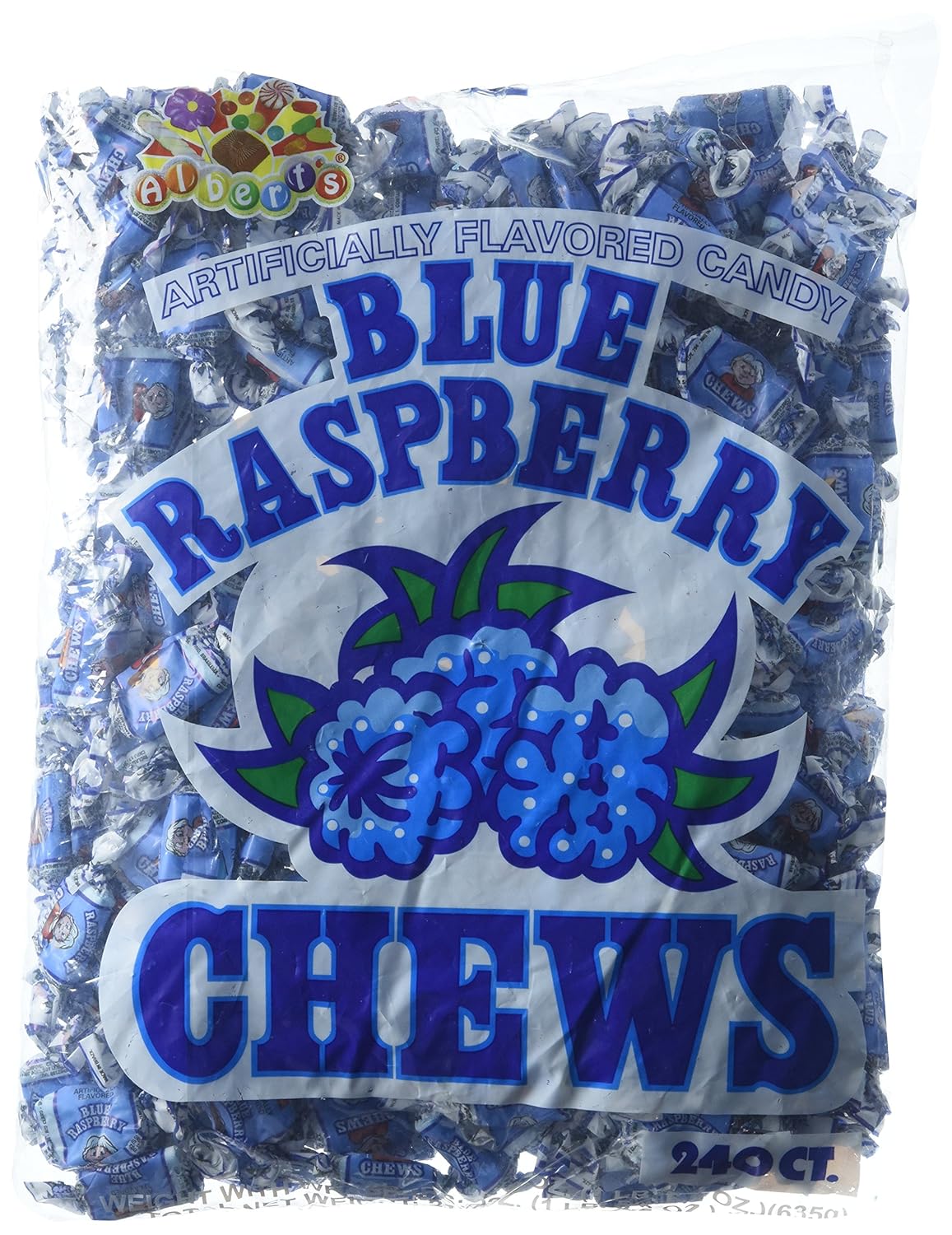 Amazon.com: Albert's Chews Blue Raspberry,1.53 pounds ,240