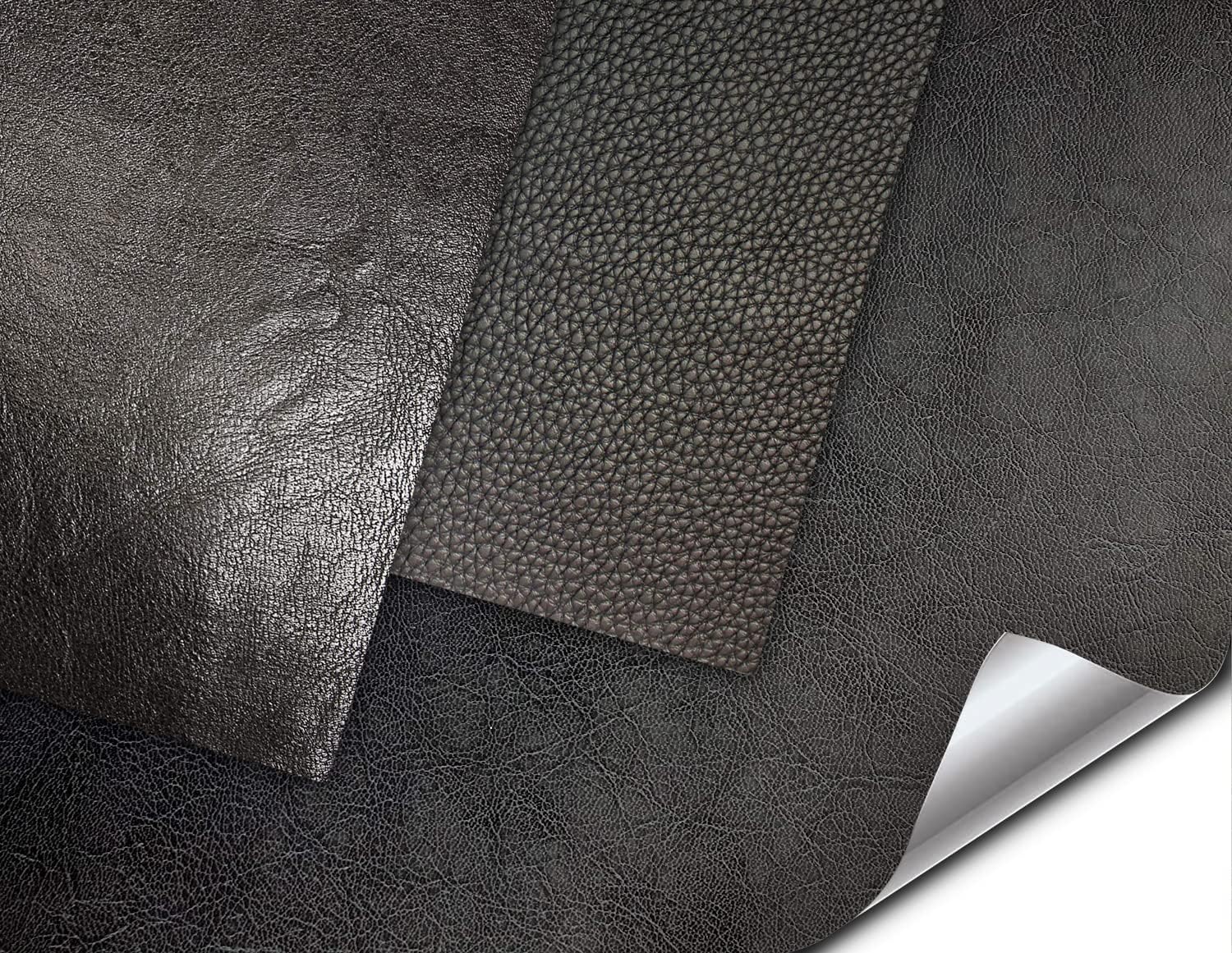 Amazon.com: VViViD Bycast65 Black Faux Leather Marine Vinyl Fabric ...