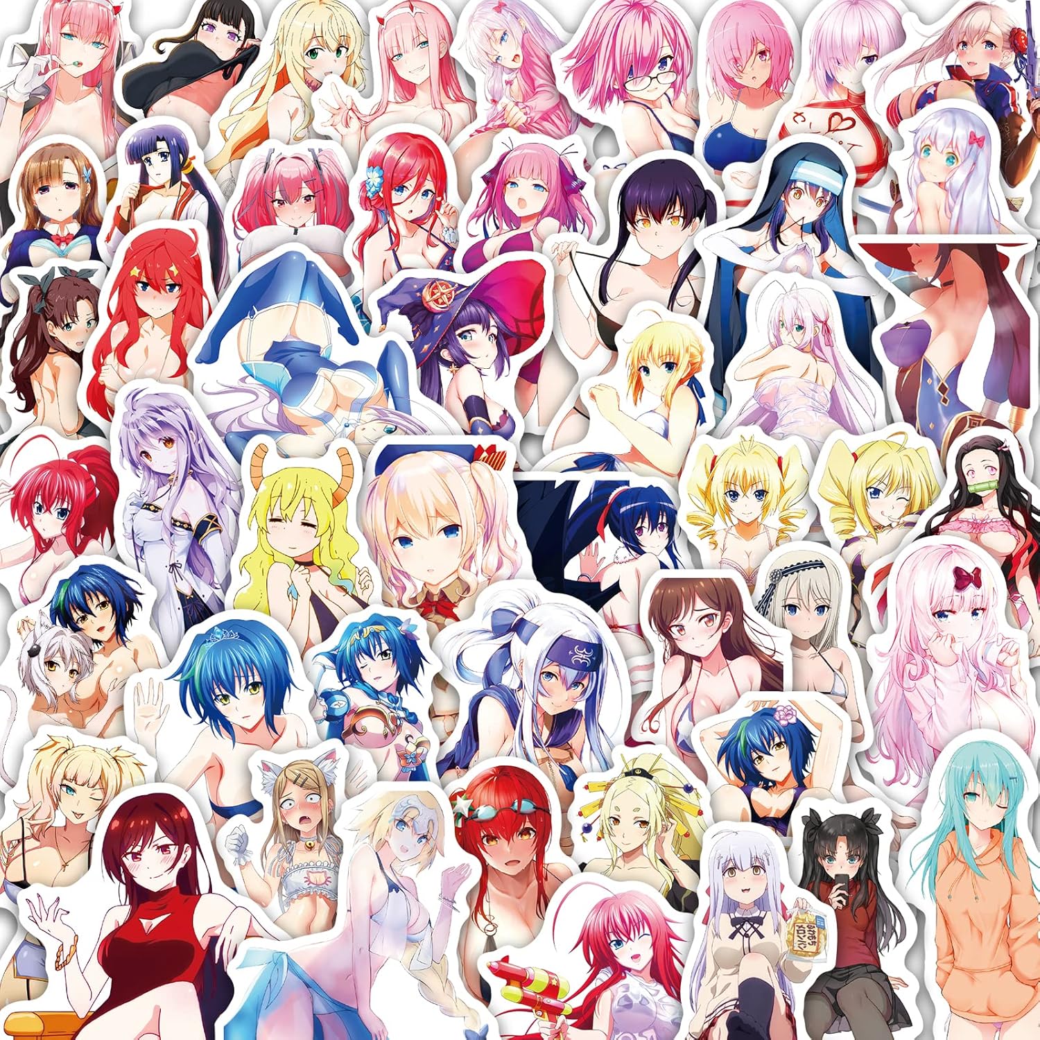 Amazon.com: 50Pcs Sexy Anime Girl Stickers for Water Bottles Anime Sexy ...