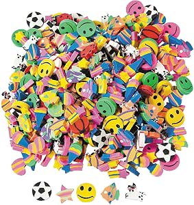 Amazon.com: Bulk Mini Eraser Assortment - 500 Pack Novelty Pencil ...