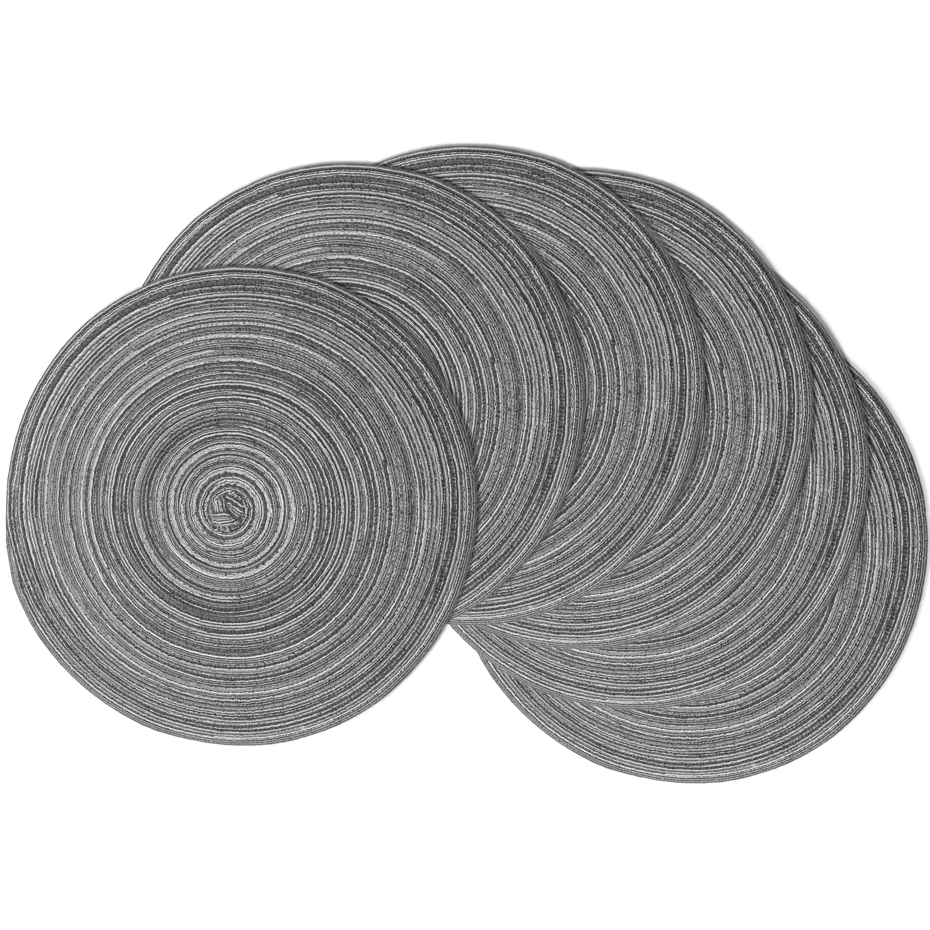 Amazon.com: Braided Round Placemats Set of 6, Woven Washable Non-Slip ...