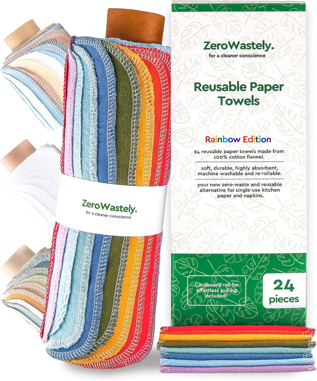 Amazon.com: ZeroWastely Reusable Paper Towels - Value Pack of 24 ...