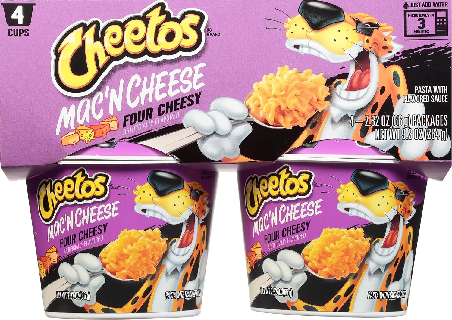 Amazon.com : Cheetos Mac'N Cheese Four Cheesy Flavor, 4 Count(Pack of 1 ...