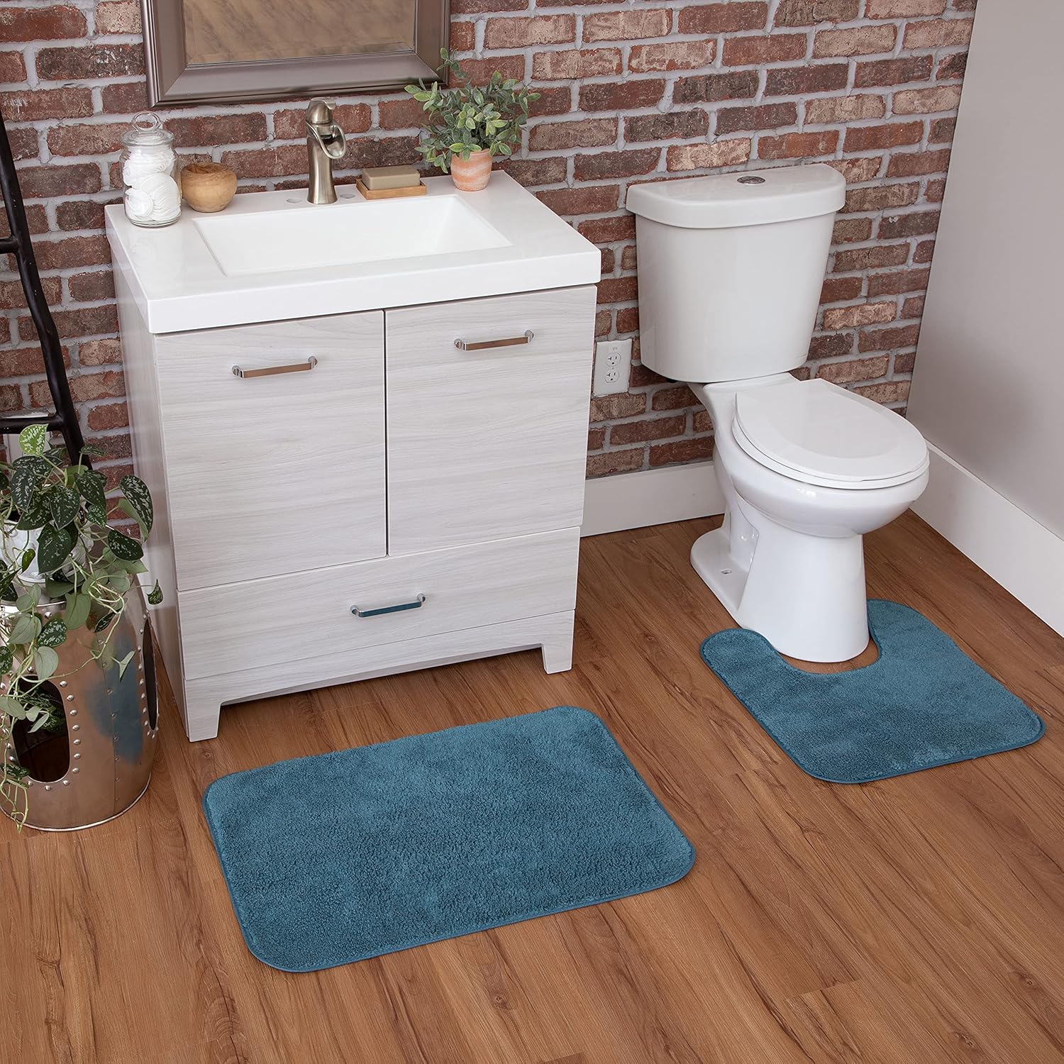 Amazon.com: Mohawk Home Cascade Bath Mat Set, 1'8x2'6, Slate, 3 Piece ...