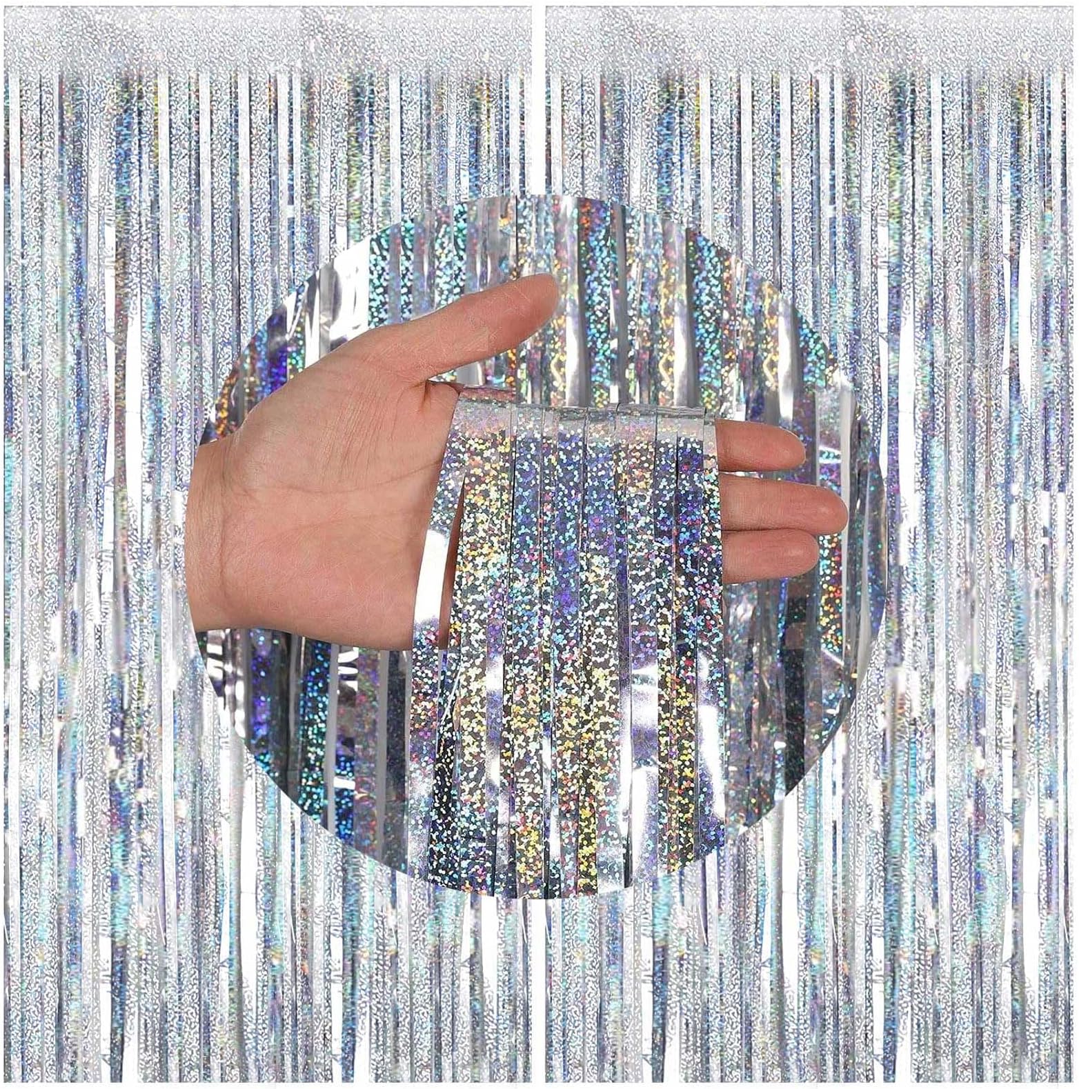 Amazon.com : DECOCKRAT 3 Pack Foil Fringe Backdrop, 3.3x8.2 Feet Tinsel ...