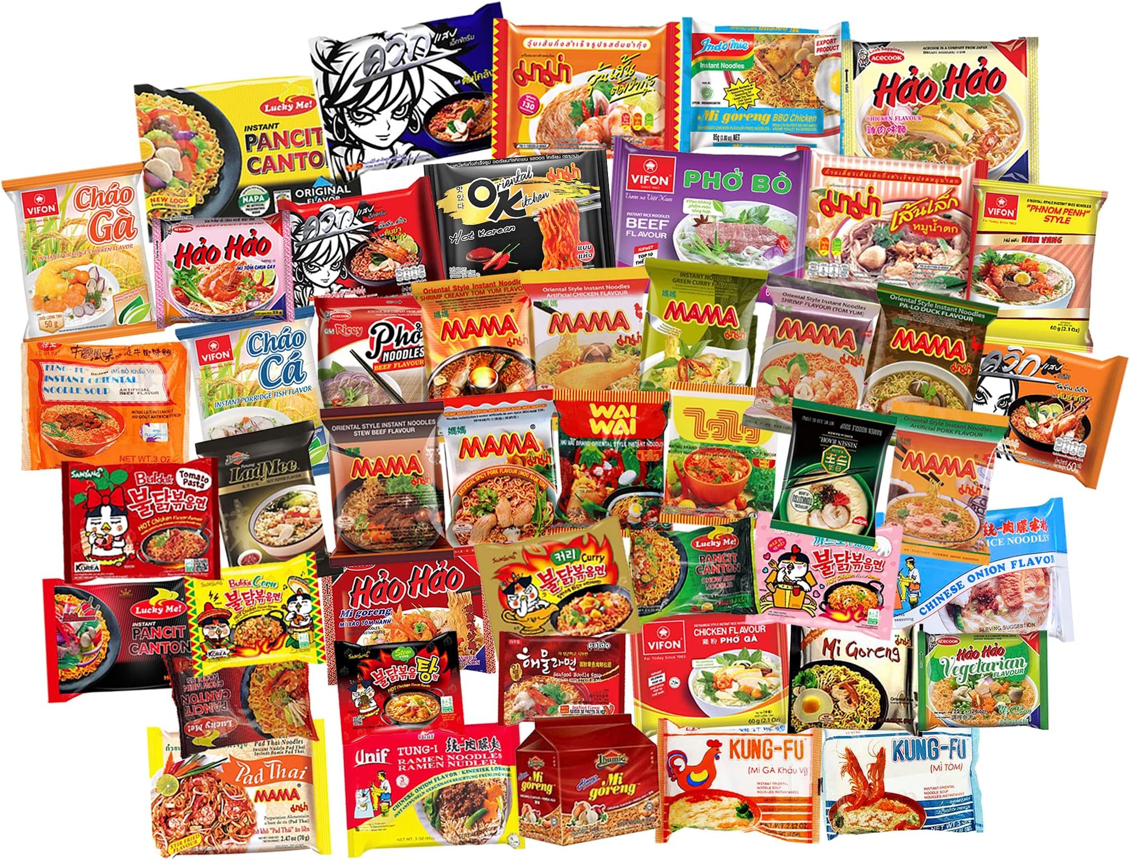 Amazon.com: HCG Asian Ramen Noodle Variety Pack of 12 Instant Noodles ...
