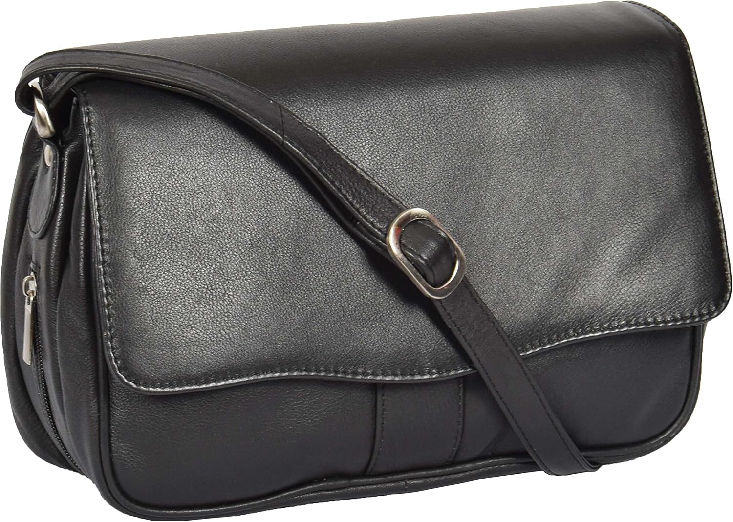 A1 FASHION GOODS Black Leather Shoulder Bag Womens Classic Flap Over ...