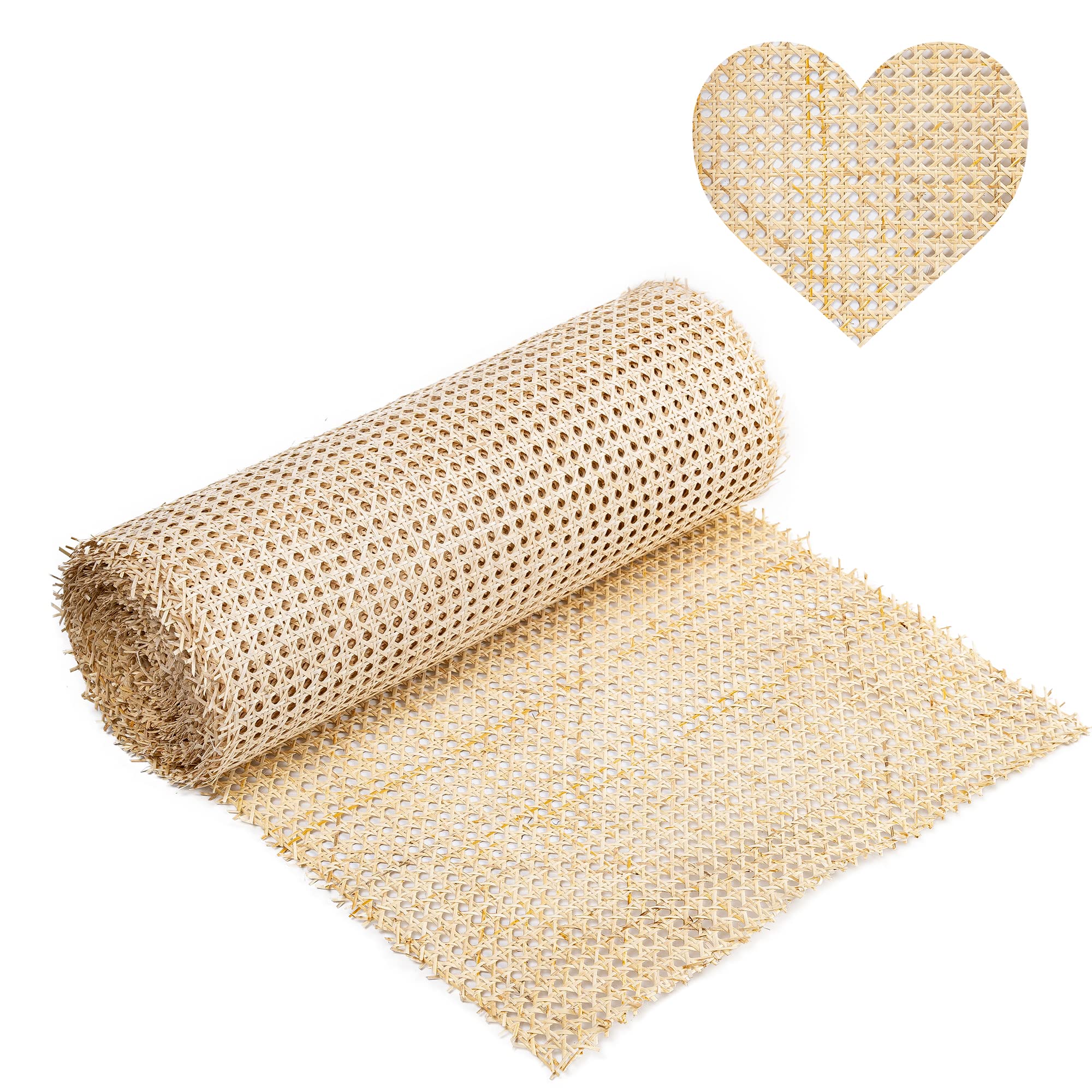 Buy 24" Width Rattan Cane Webbing Roll 12 FEET Hexagon Weave Pre-Woven ...