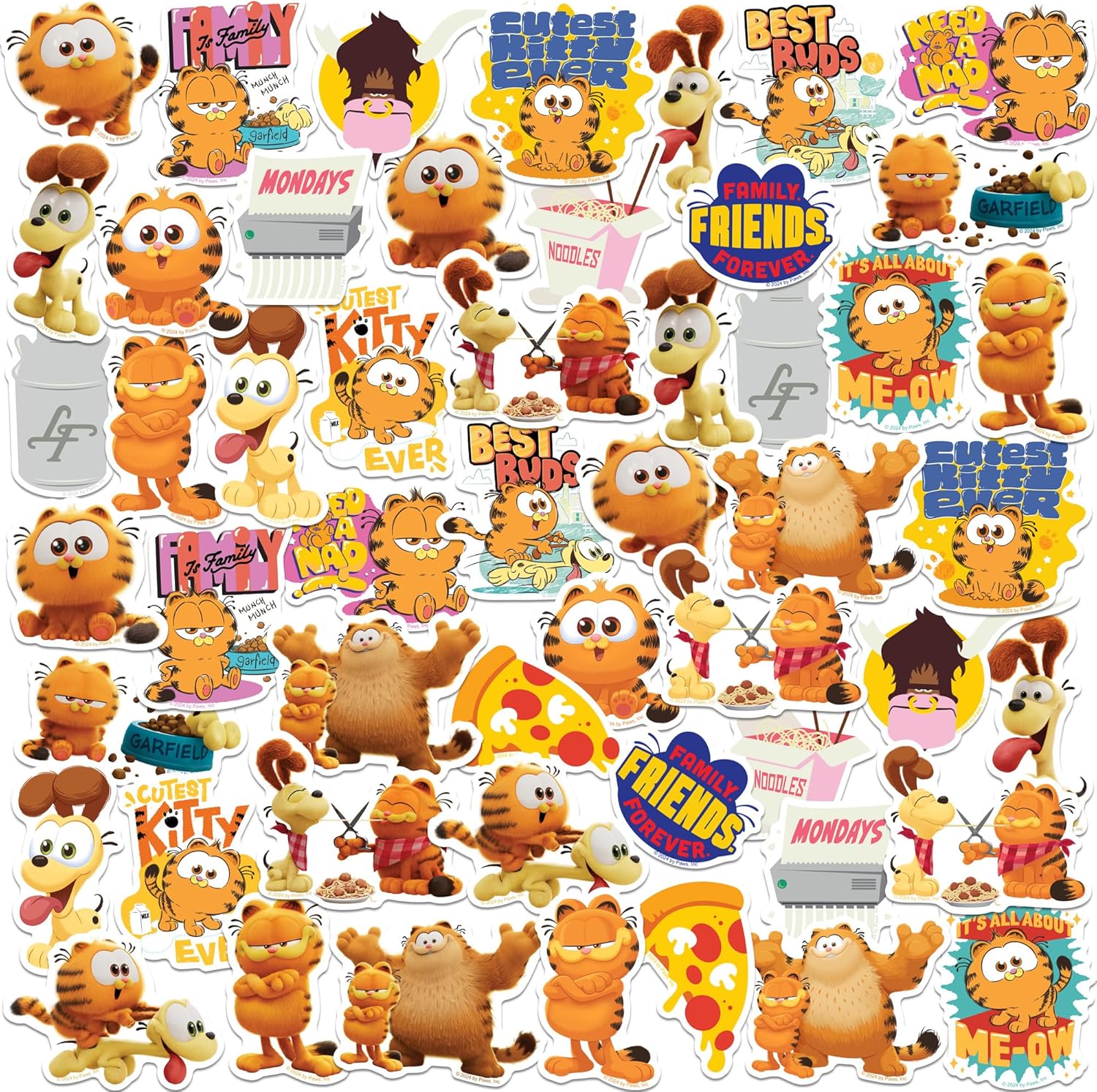 Amazon.com: Garfield 50ct Vinyl Large Deluxe Stickers Variety Pack ...