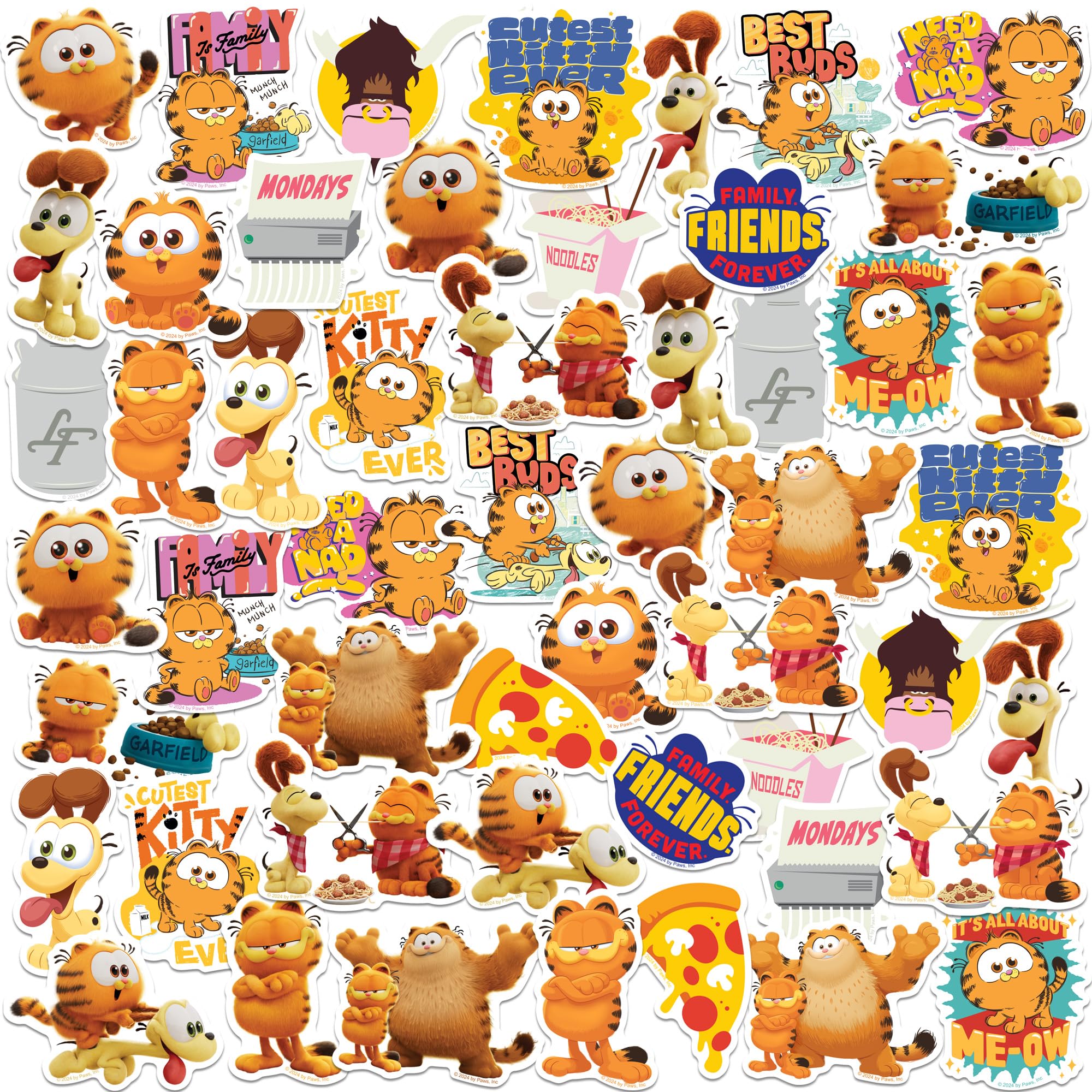 Amazon.com: Garfield 50ct Vinyl Large Deluxe Stickers Variety Pack ...