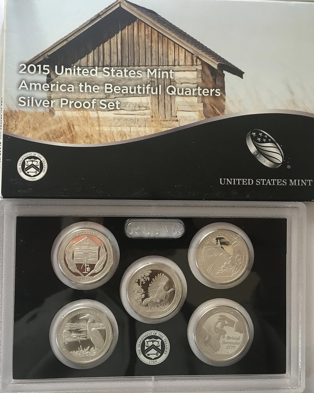 2015 S US SILVER Proof Set National Parks Quarters Comes in US Mint ...