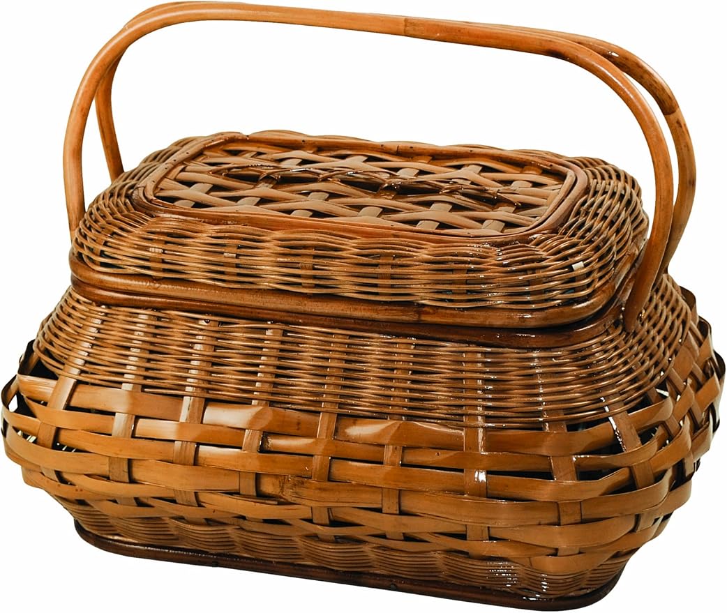 Amazon.com : Highlander Bamboo and Rattan Basket : Picnic Basket Sets ...
