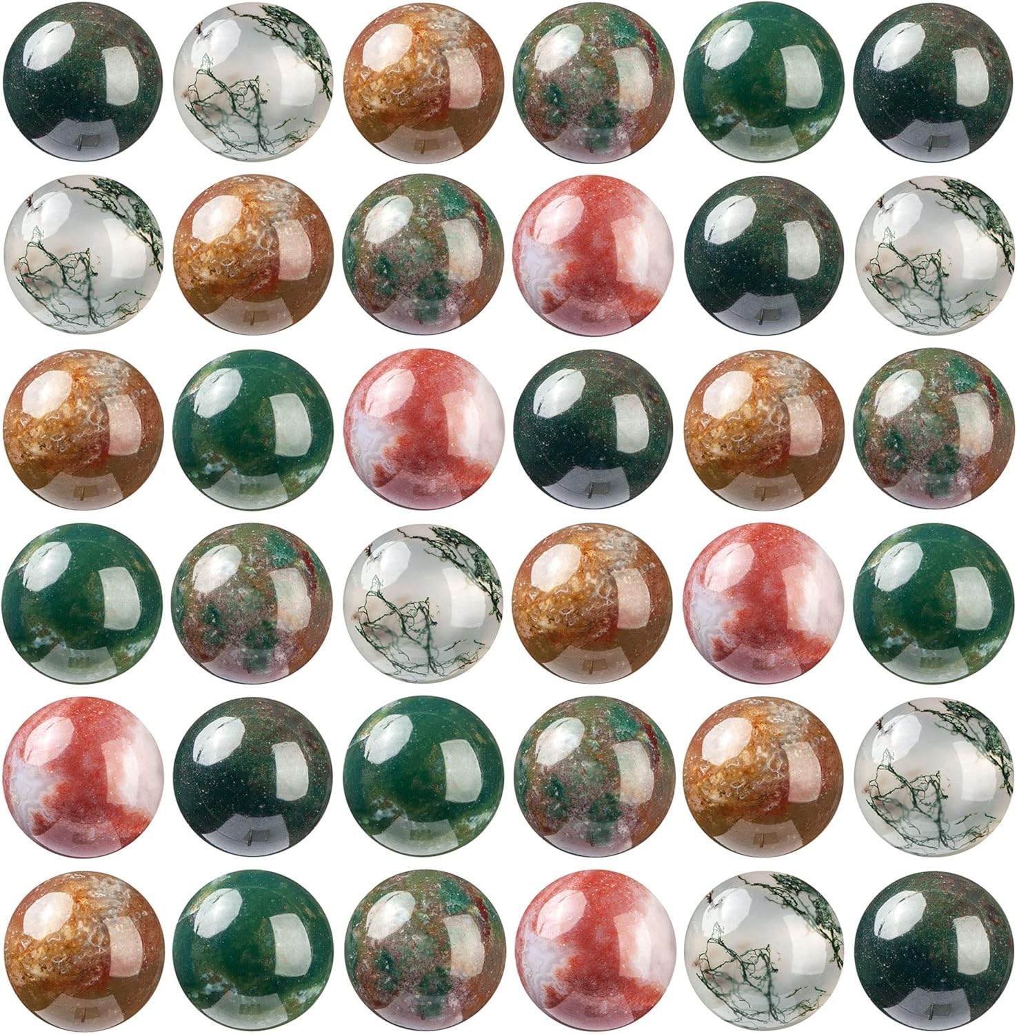 Amazon.com: 100Pcs Natural Stone Beads 8mm Indian Agate Round Gemstone ...