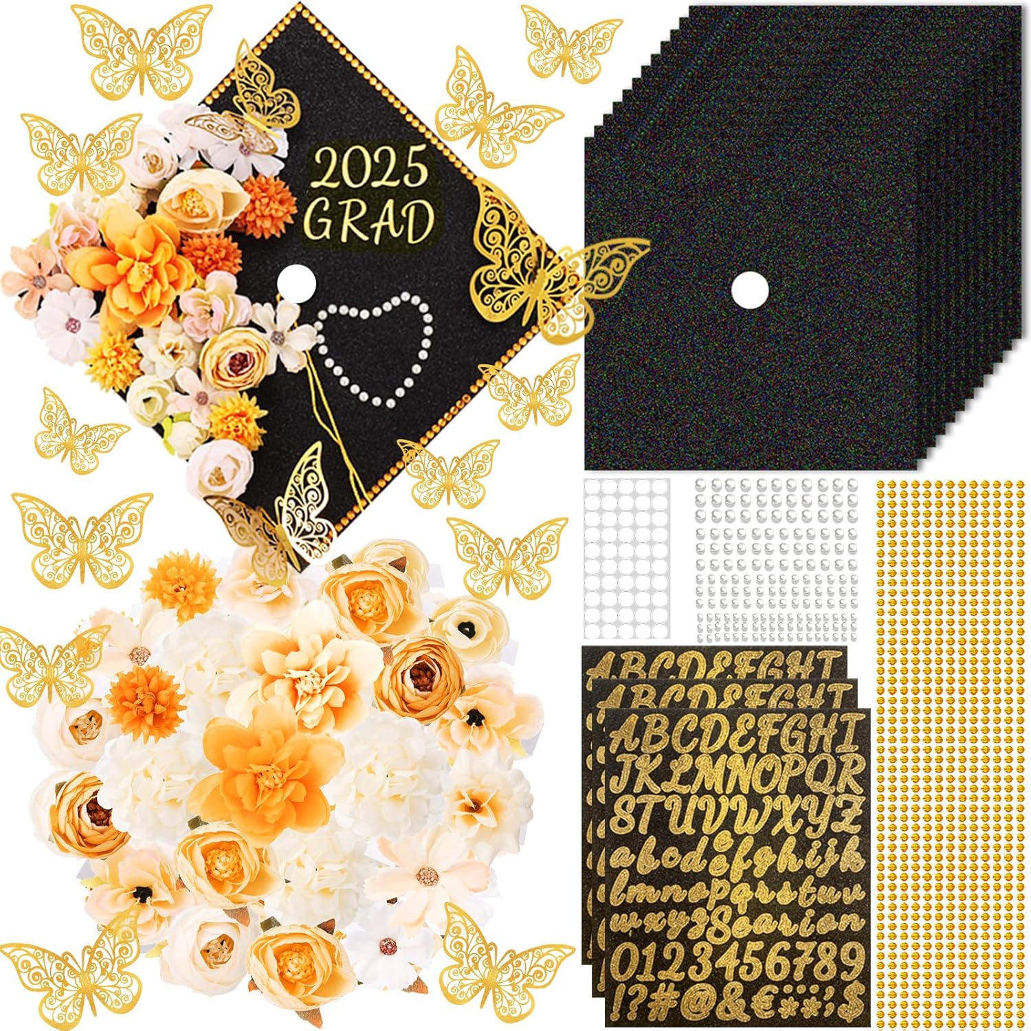 Amazon.com: Ywdbzjhs 51 PCS DIY Graduation Grad Cap Decoration Kit - 12 ...