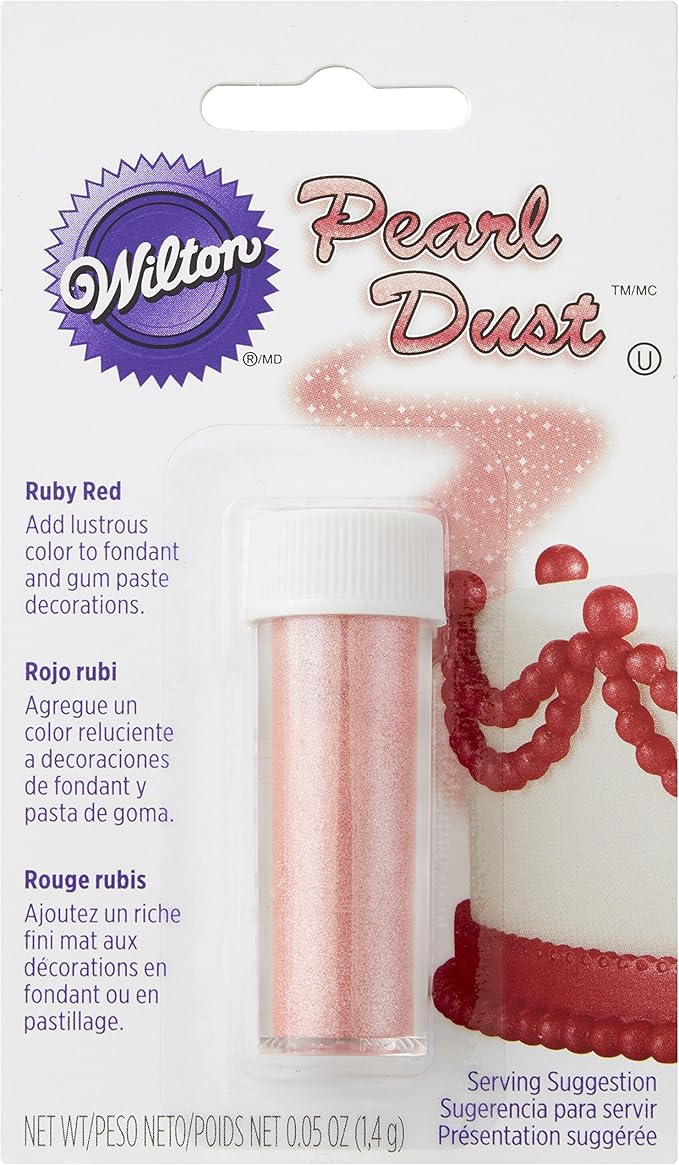 Amazon.com: Wilton Pearl Dust, Ruby Red-0.05 Ounce (1,4g) : Grocery ...