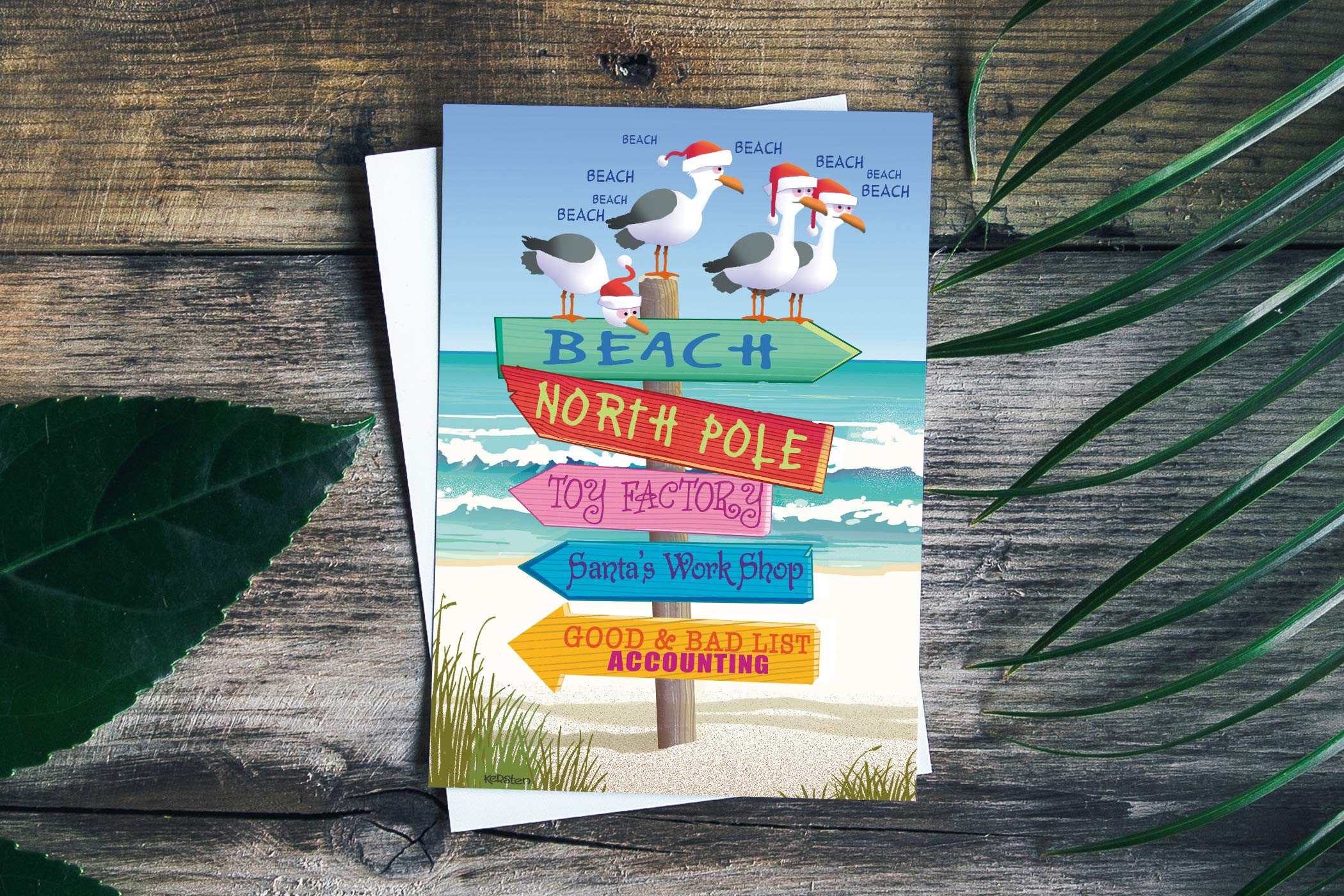 Personalized Beach Themed Christmas Cards Beach Christmas Cards