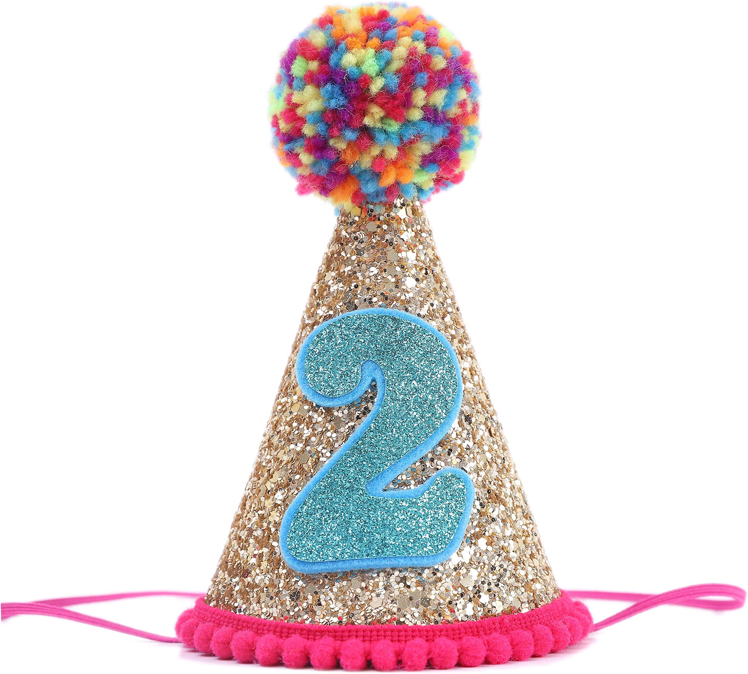 Amazon.com: Birthday Boy Silver & Blue Glitter Cardstock Fringe Hat ...