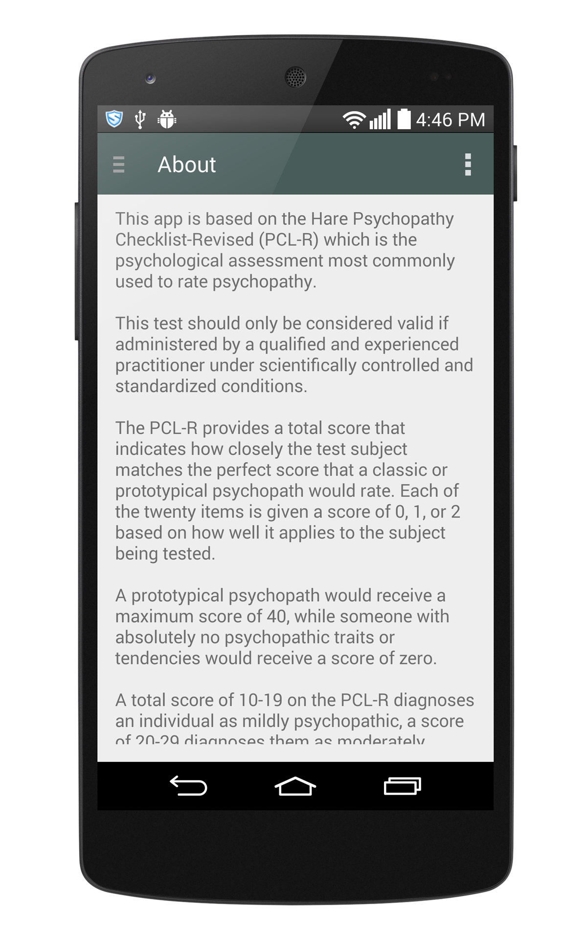 Psychopathy Checklist-Amazonアプリストアのアプリ