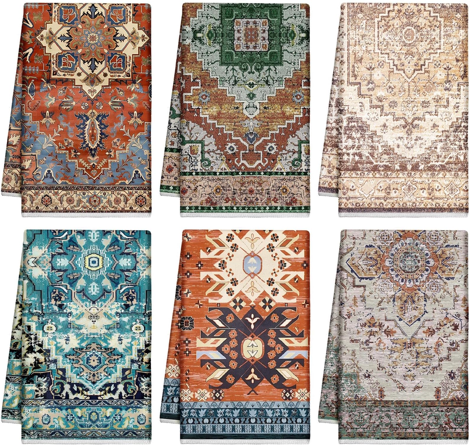 Amazon.com: Kinlop 6 Pcs Tea Towels Linen Dish Towels Kitchen Towels ...