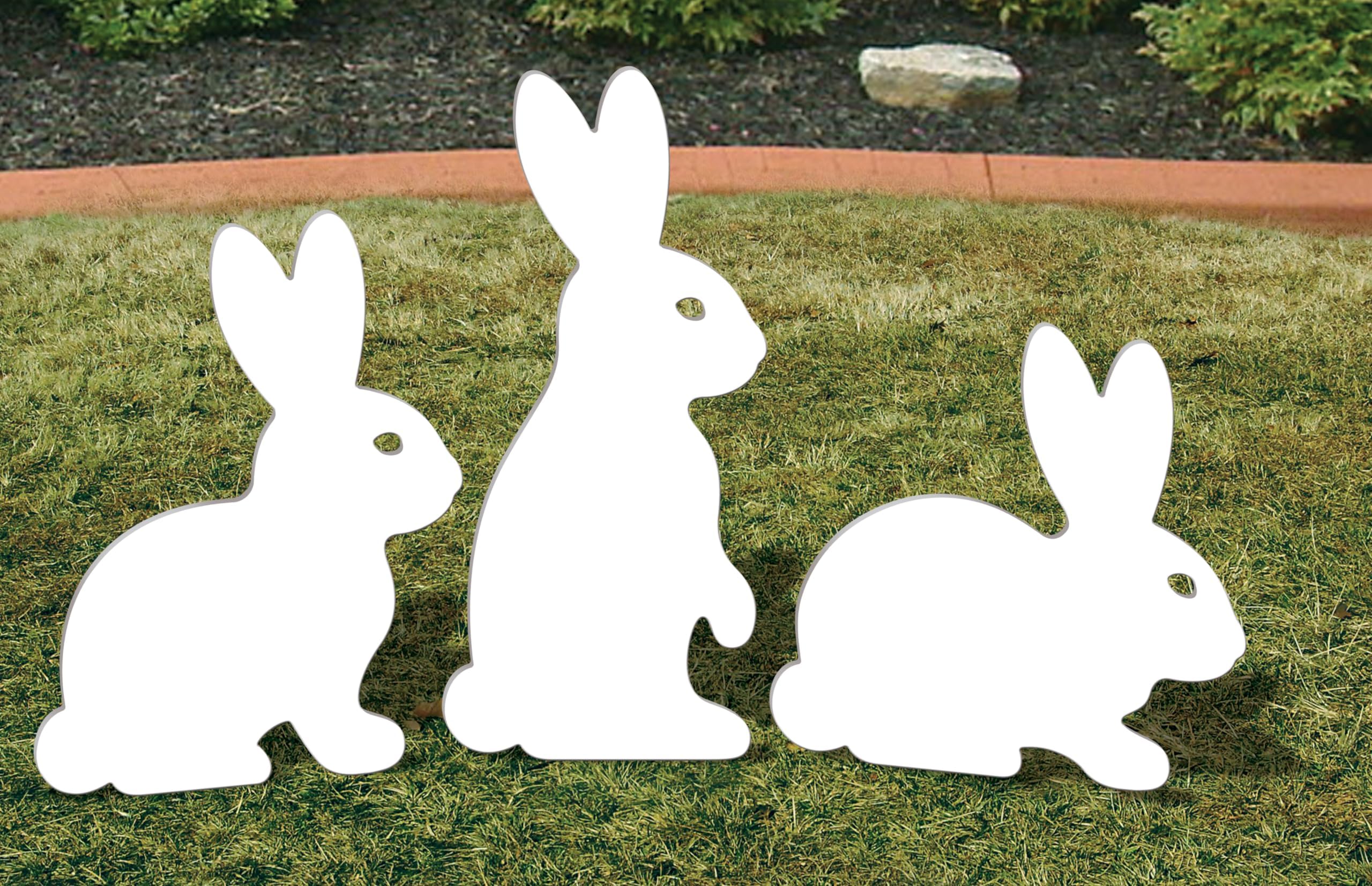 Amazon.com : Outdoor Plastic Yard Bunny Trio Easter Decoration : Patio ...