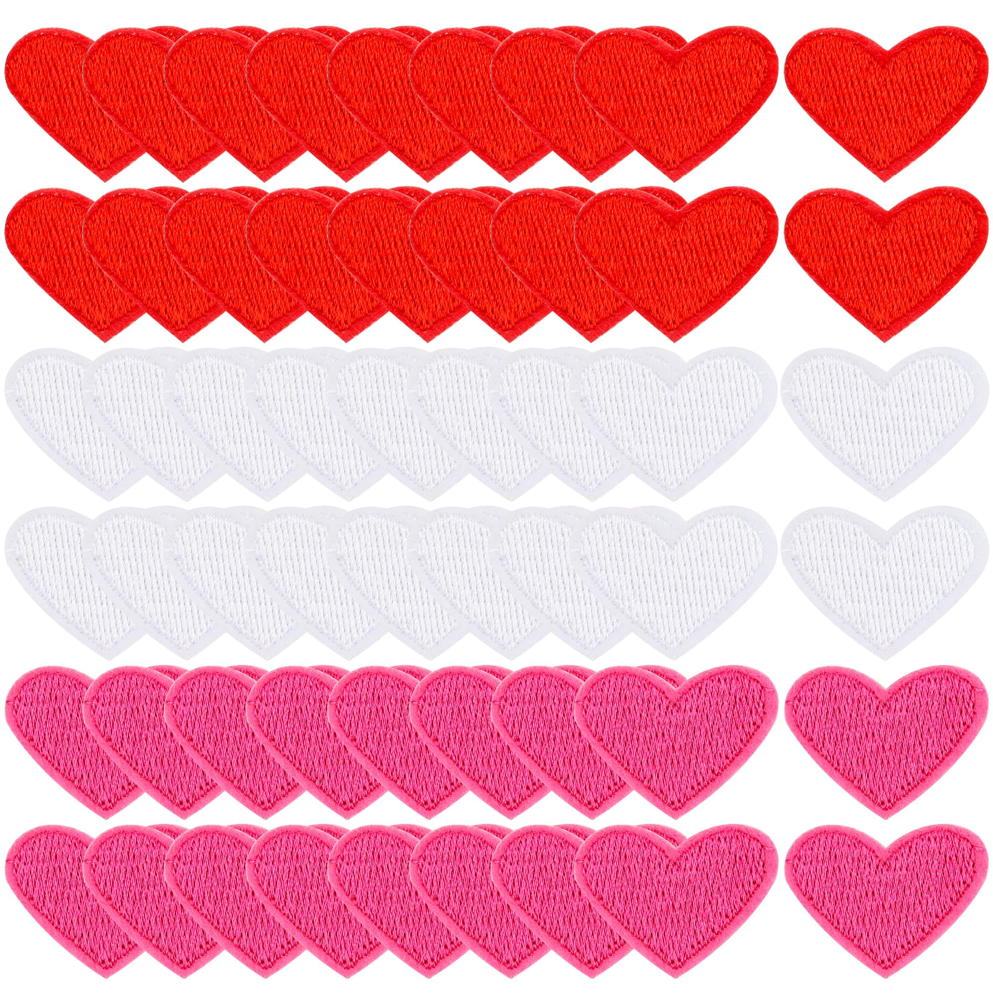 Amazon.com: Lucleag 60PCS Valentine's Day Heart Embroidered Patches ...