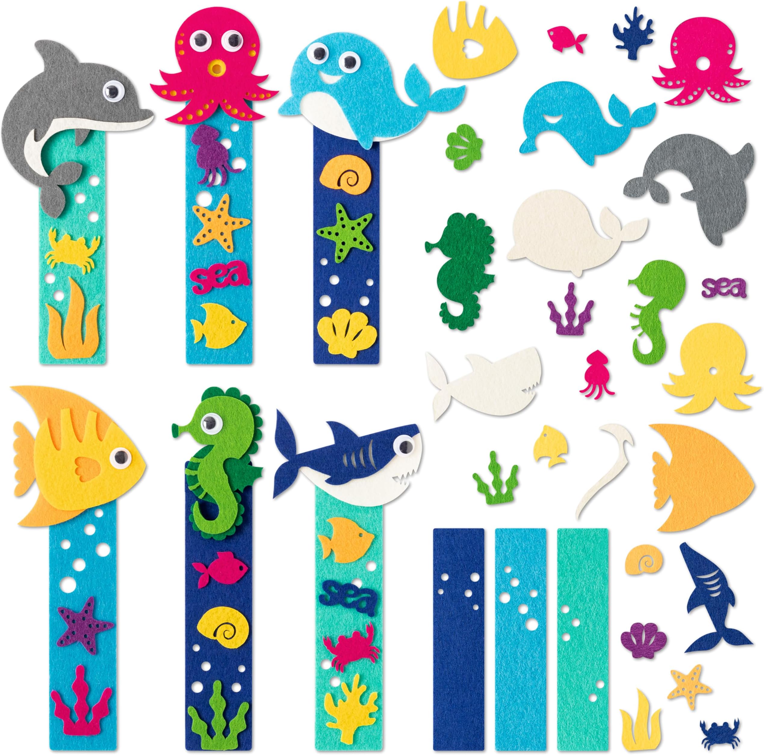 Amazon.com: HubirdSall 24 Pack Summer Ocean Animals Felt Bookmark Beach ...