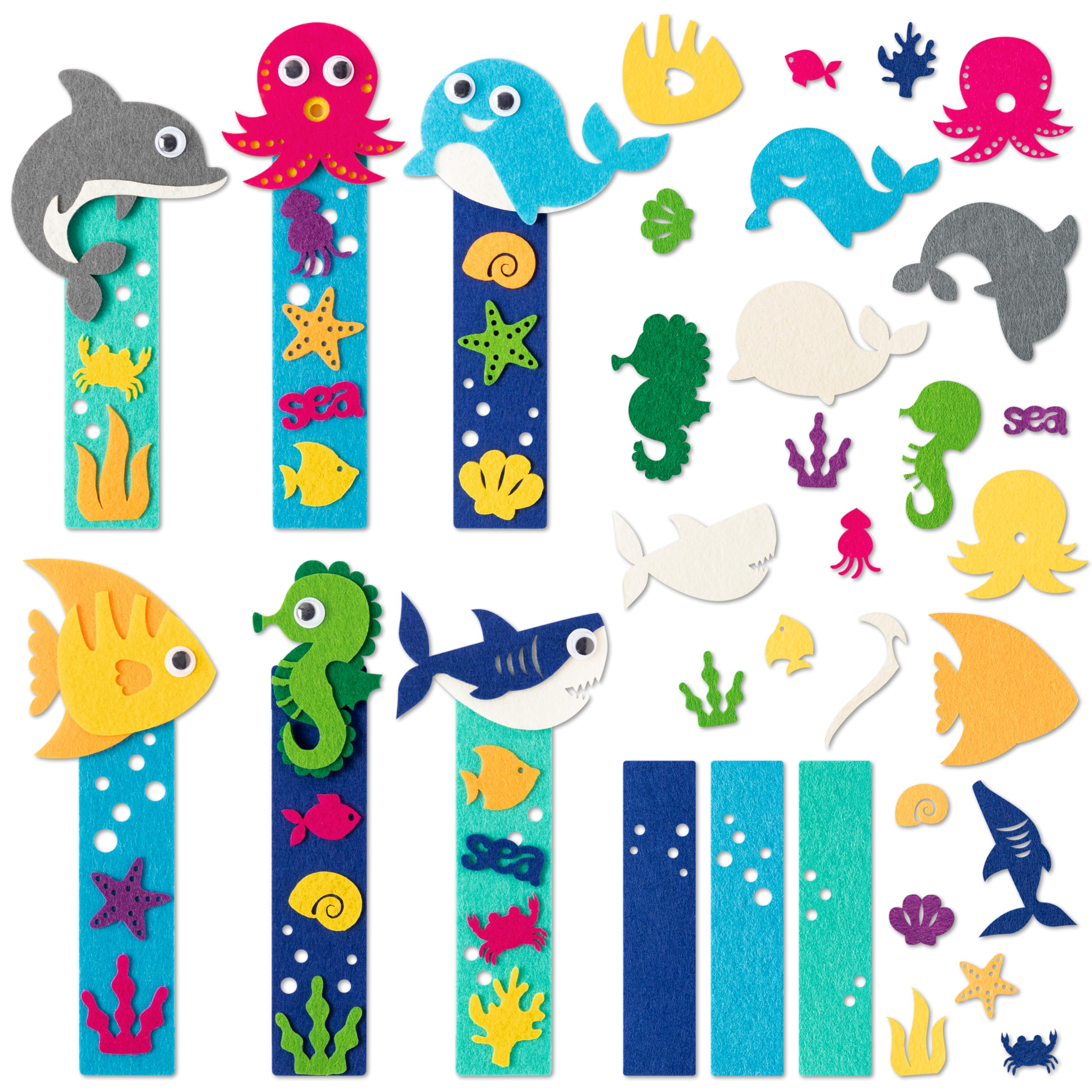 Amazon.com: HubirdSall 24 Pack Summer Ocean Animals Felt Bookmark Beach ...