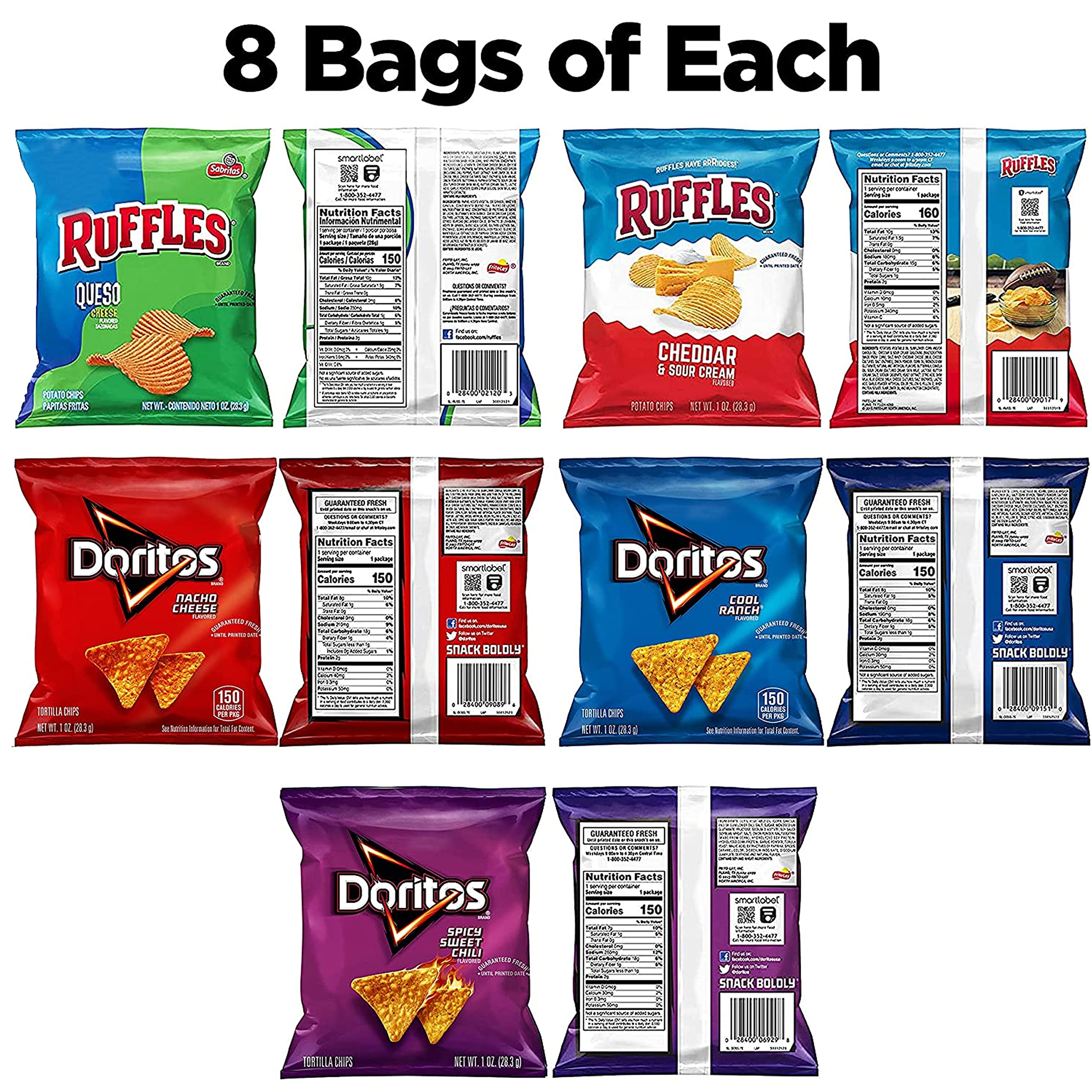 Snapklik.com : Frito-Lay Ruffles And Doritos Bold Variety Pack, 1 Ounce
