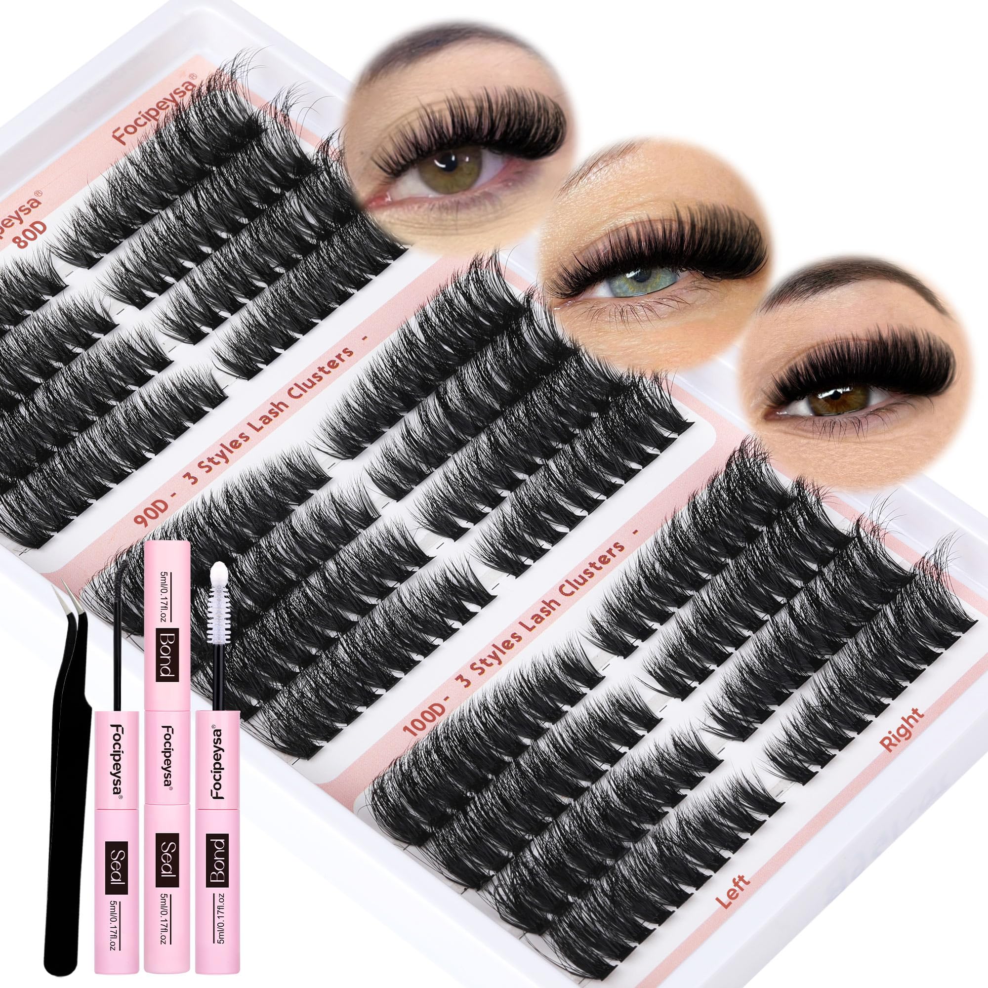 Amazon.com: Focipeysa DIY Lash Extension Kit 60D 80D 100D Eyelash ...