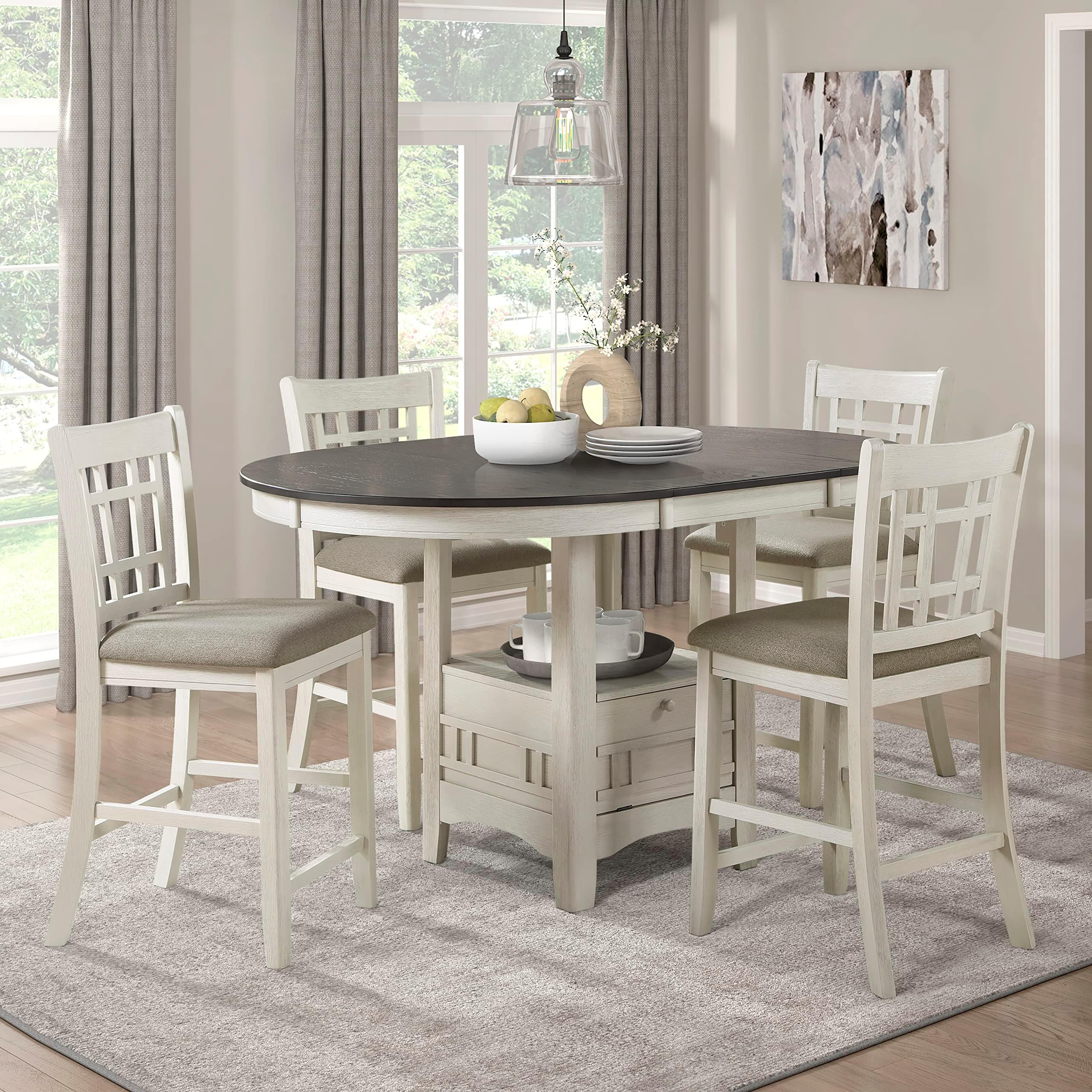 Amazon.com - Lexicon Dante 5 Piece Counter Height Dining Set, Antique ...