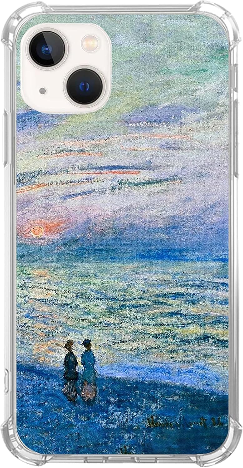 Amazon.com: CHAADS Watercolor Painting Case Compatible with iPhone 14, Aesthetic Sunset Art Case ...