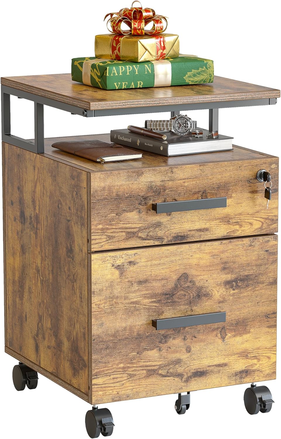 Amazon.com: FEZIBO 2-Drawer File Cabinet With Lock for Home Office ...