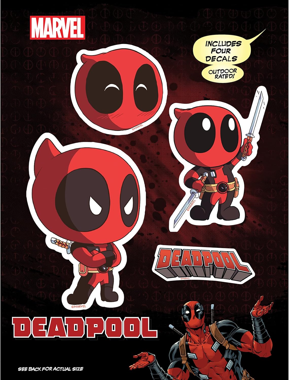Amazon.com - Marvel Chibi Deadpool Vinyl Decals - Set of 4 Deadpool ...
