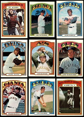Amazon.com: 1972 Topps Baseball Near Complete Set/Lot (Baseball Set) EX ...