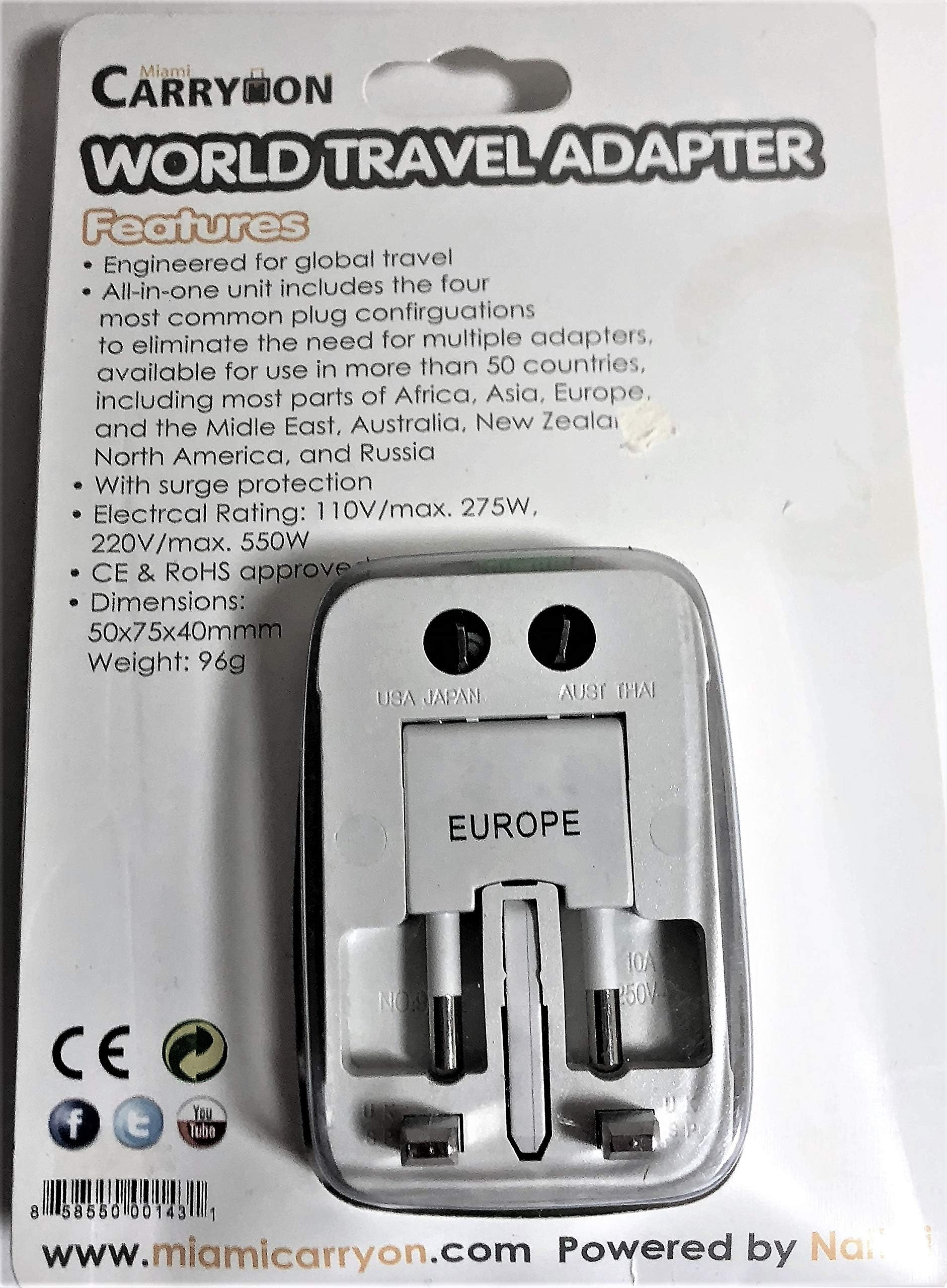 DekCell Grounded Europe Adapter - CE Certified - USA to Europe - Heavy ...