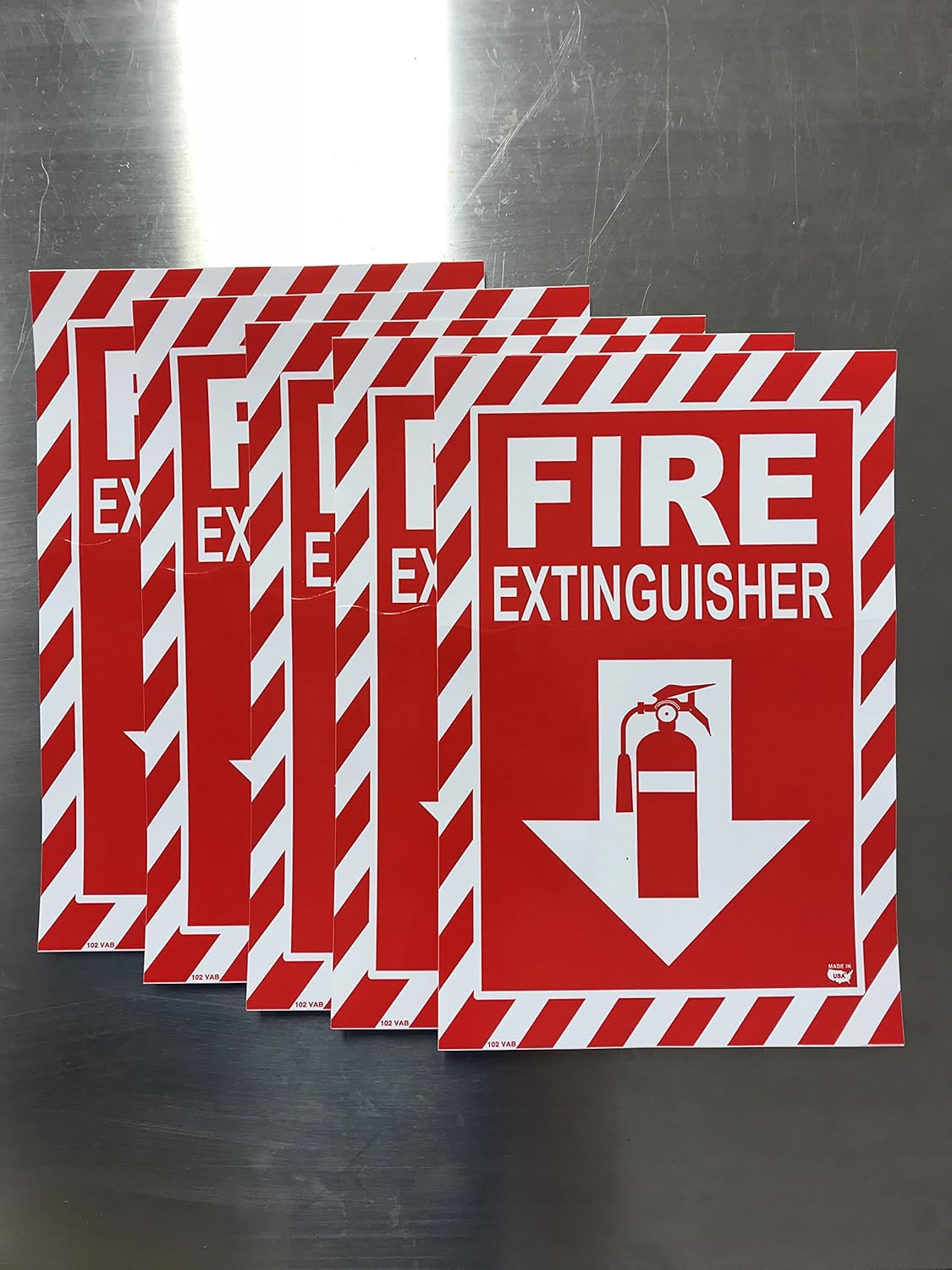 Amazon.com: 5 Pack - 8" X 12" Fire Extinguisher Sign, Self Adhesive ...