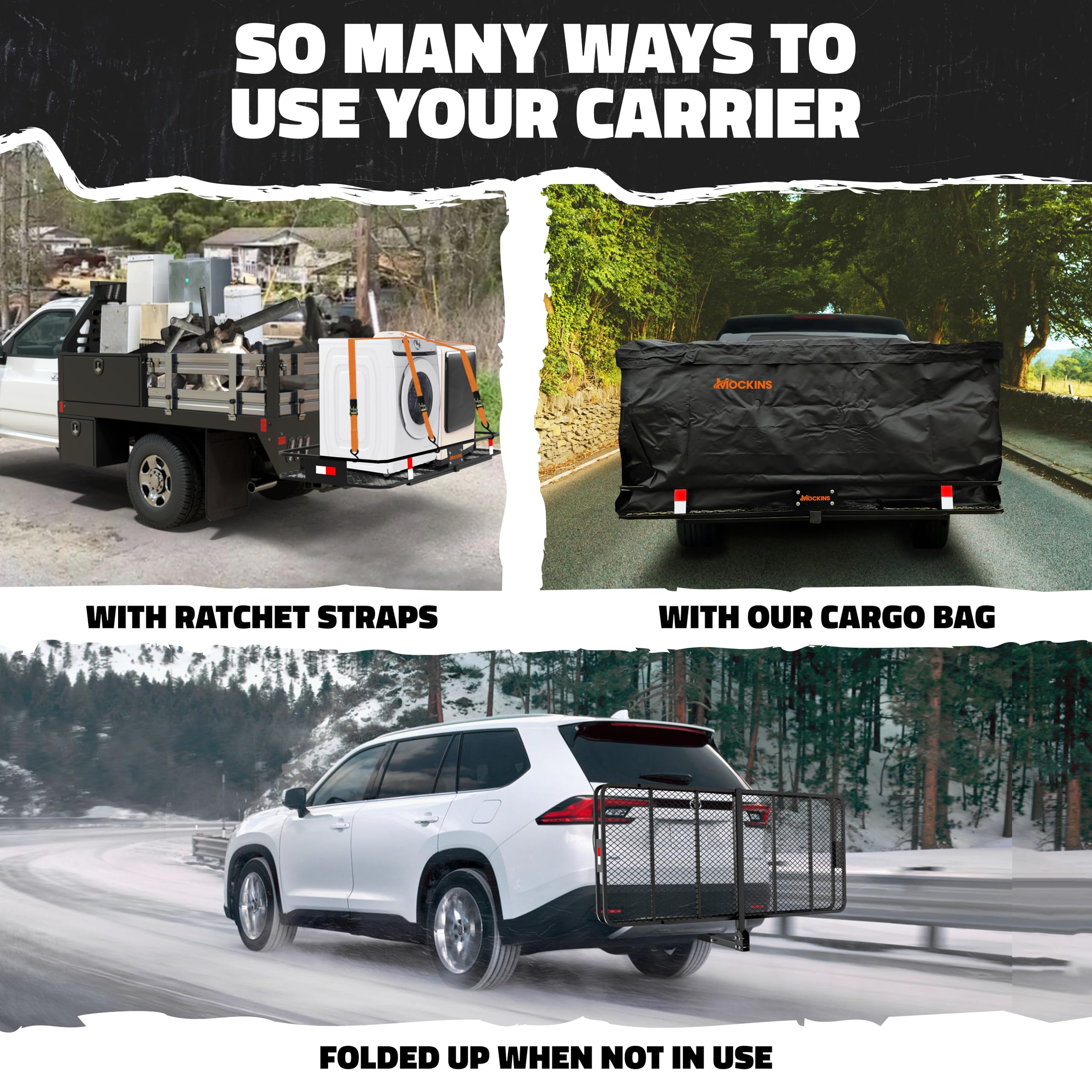 Snapklik.com : Mockins XXL Trailer Hitch Cargo Carrier Rack 70x30x6 ...