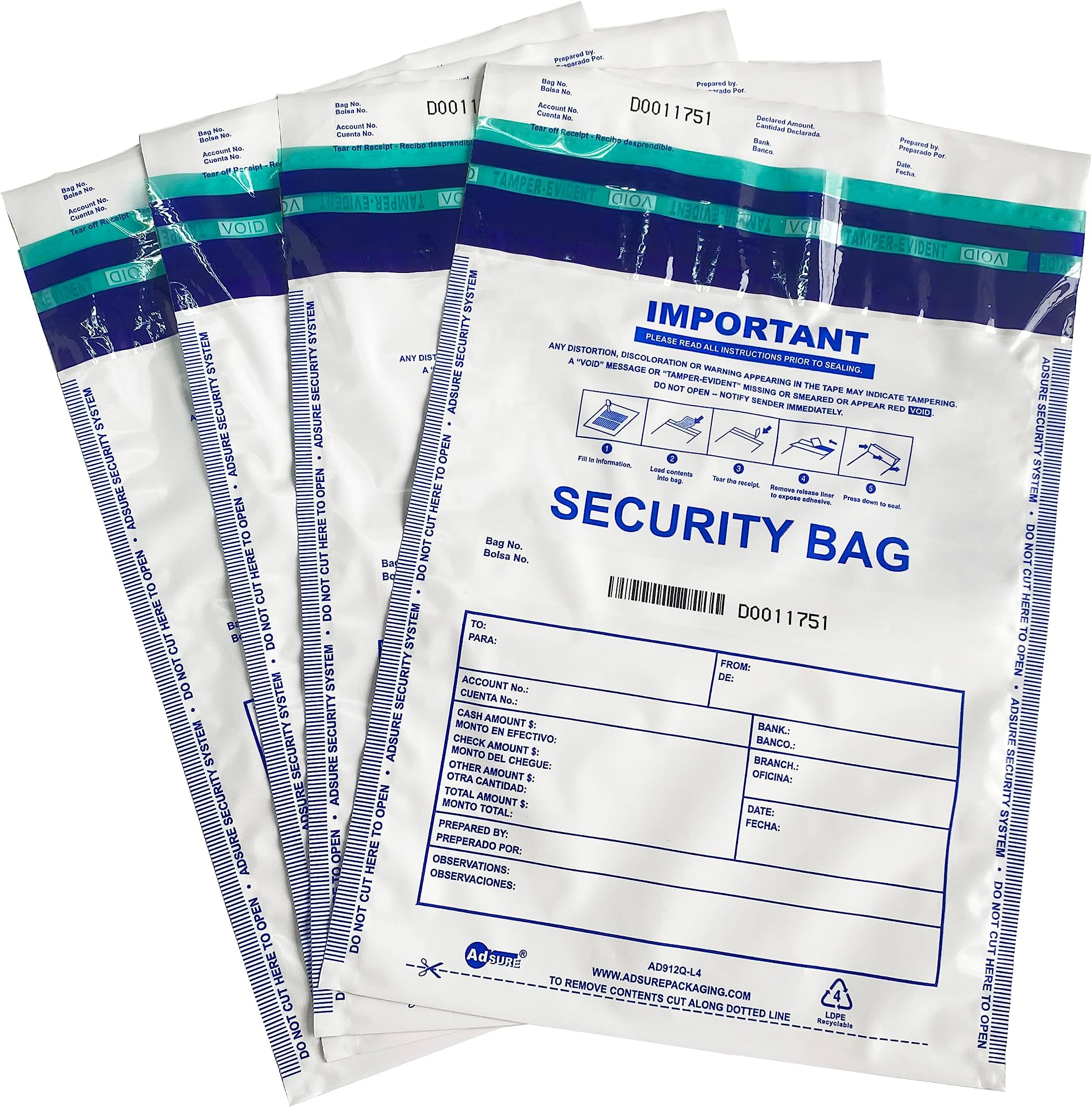 Amazon.com: EGP Vertical Twin Deposit Bag 9 1/2 x 15 (100 bags ...
