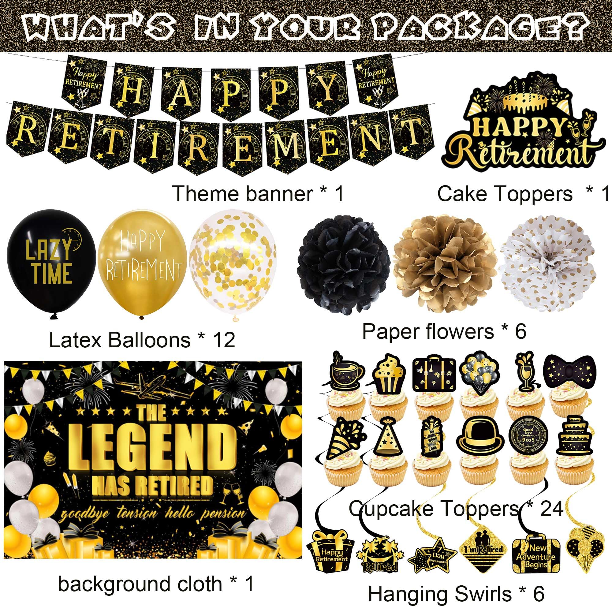 Happy Retirement Balloon Party Decorations – 51Pcs The Legend Has ...