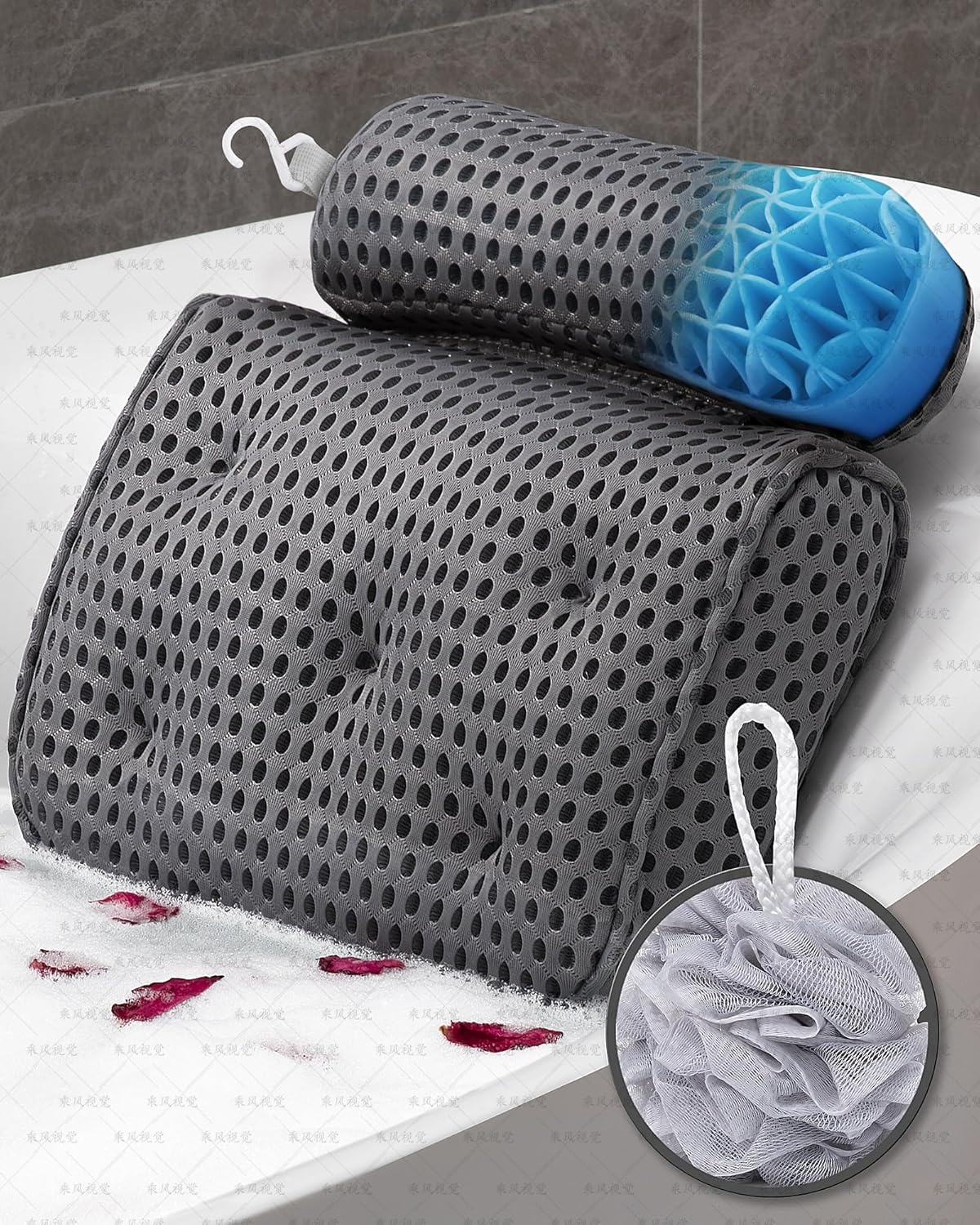 Amazon.com: Gel Bathtub Pillow, Bath Pillow for Tub for Long Soaking ...
