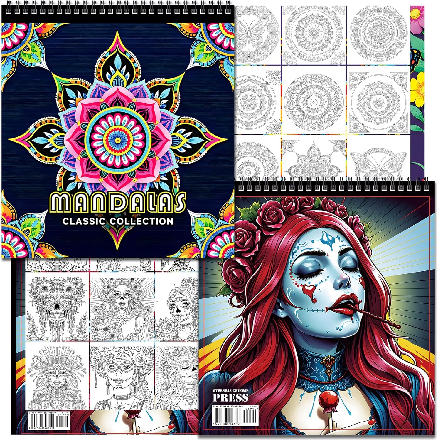 Amazon.com: FUN LAVIE Adult Coloring Book Bundle: 32 Mandala & 32 Sugar ...
