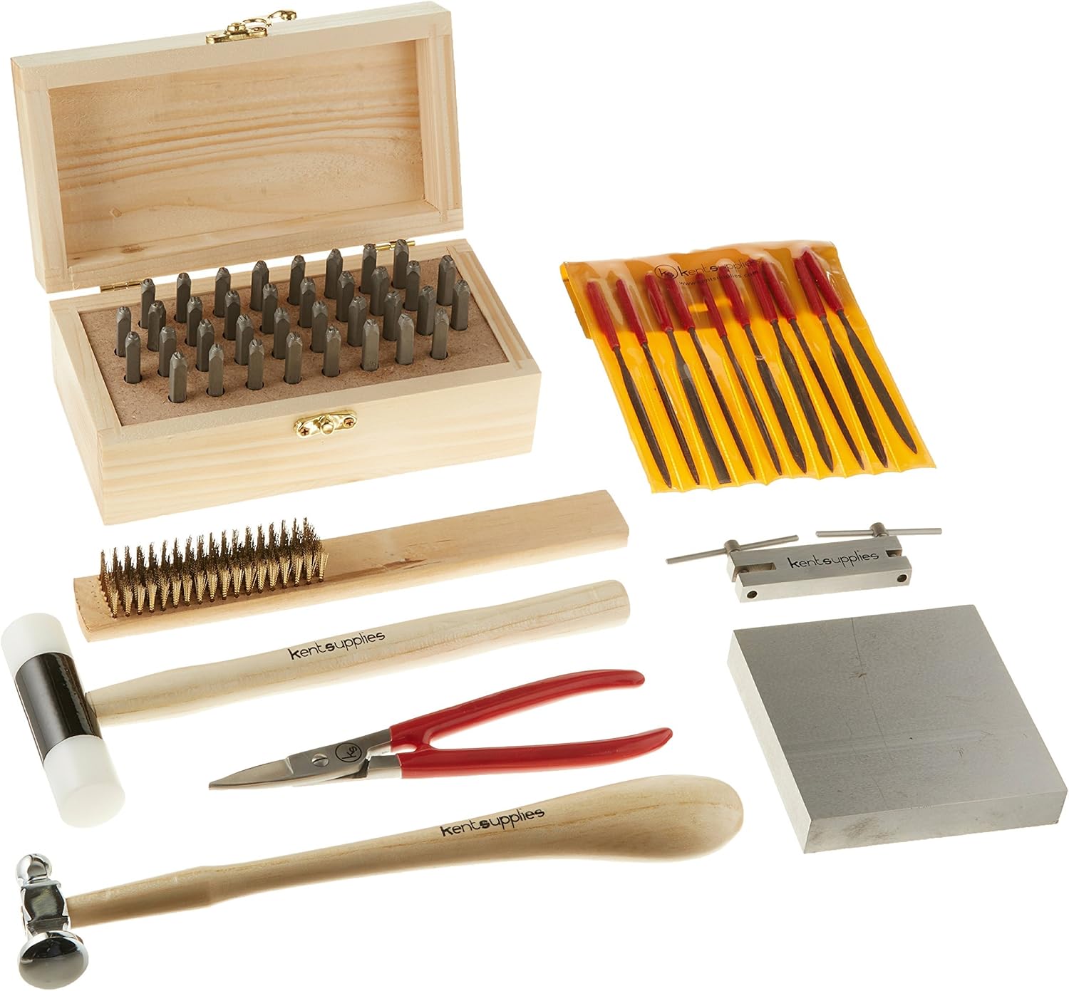 Kent Supplies BIJ-884 Metal Stamping Tool Kit with Alphanumeric Stamps ...