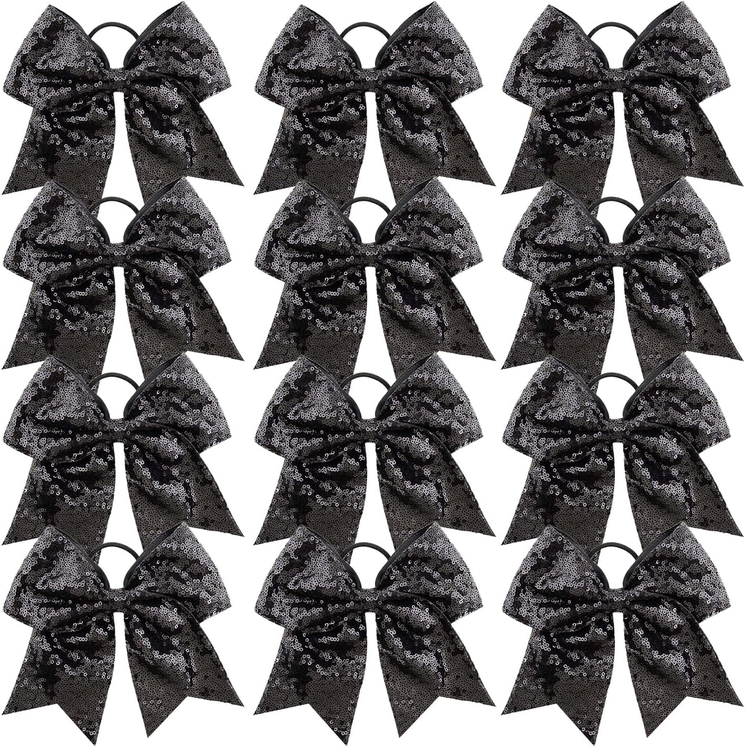 Amazon.com : Hipcheer Large Rhinestones Cheer Hair Bows,12 PCS Glitter ...