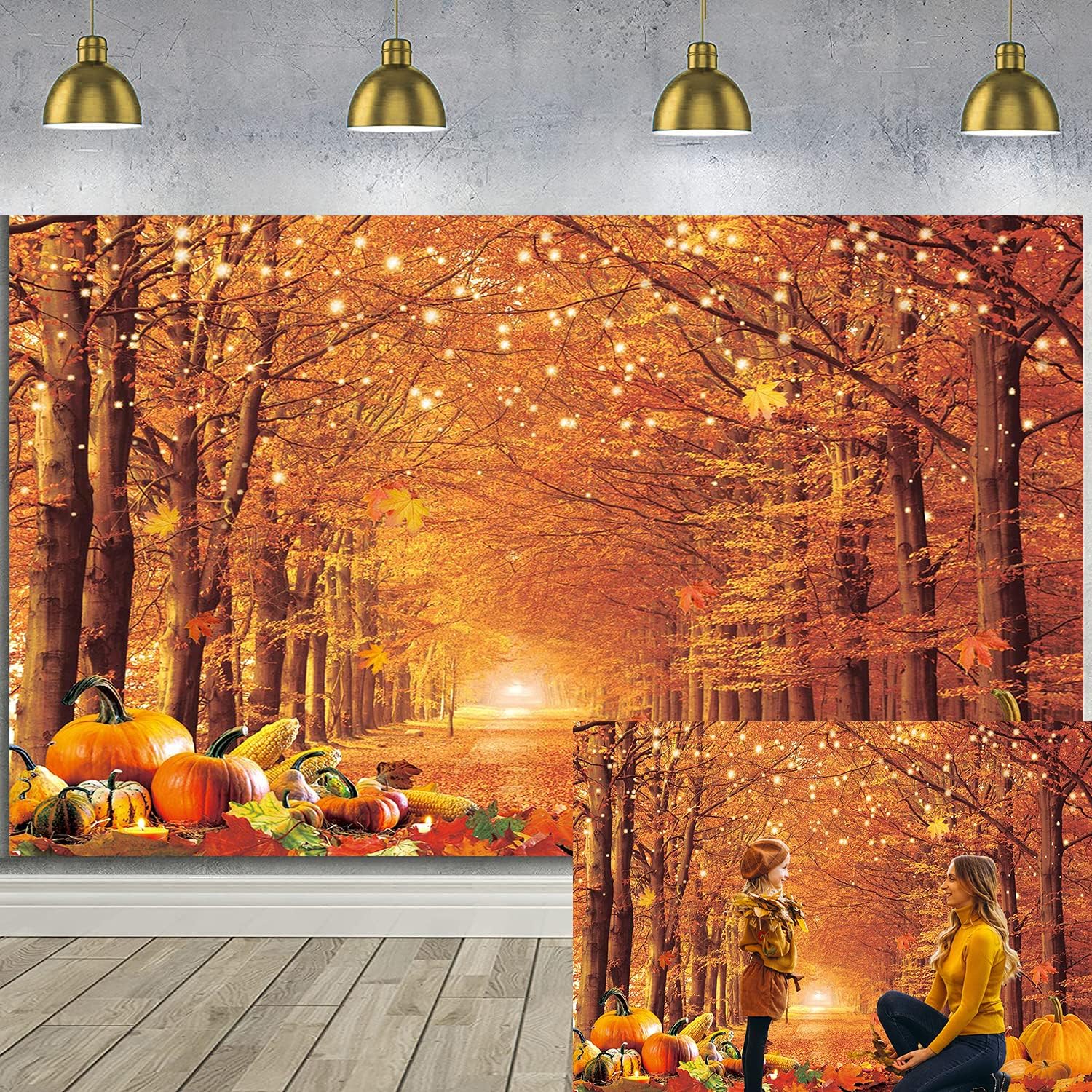 AIIKES 7x5FT Autumn Photography Backdrop Autumn Forest Natural Scenery ...
