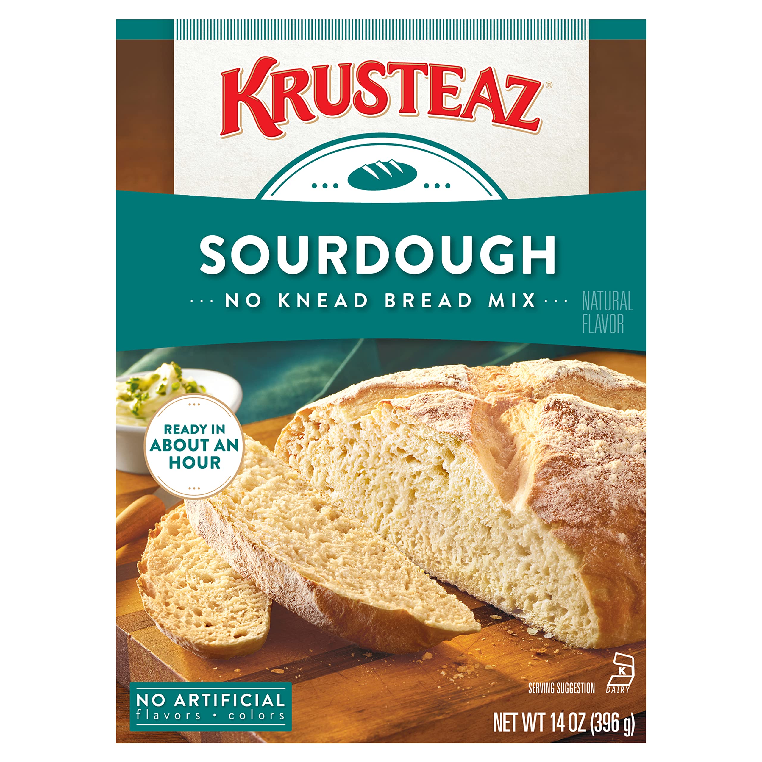 Krusteaz Artisan Sourdough Flavored Bread Mix, No Knead, 14 Oz Boxes ...