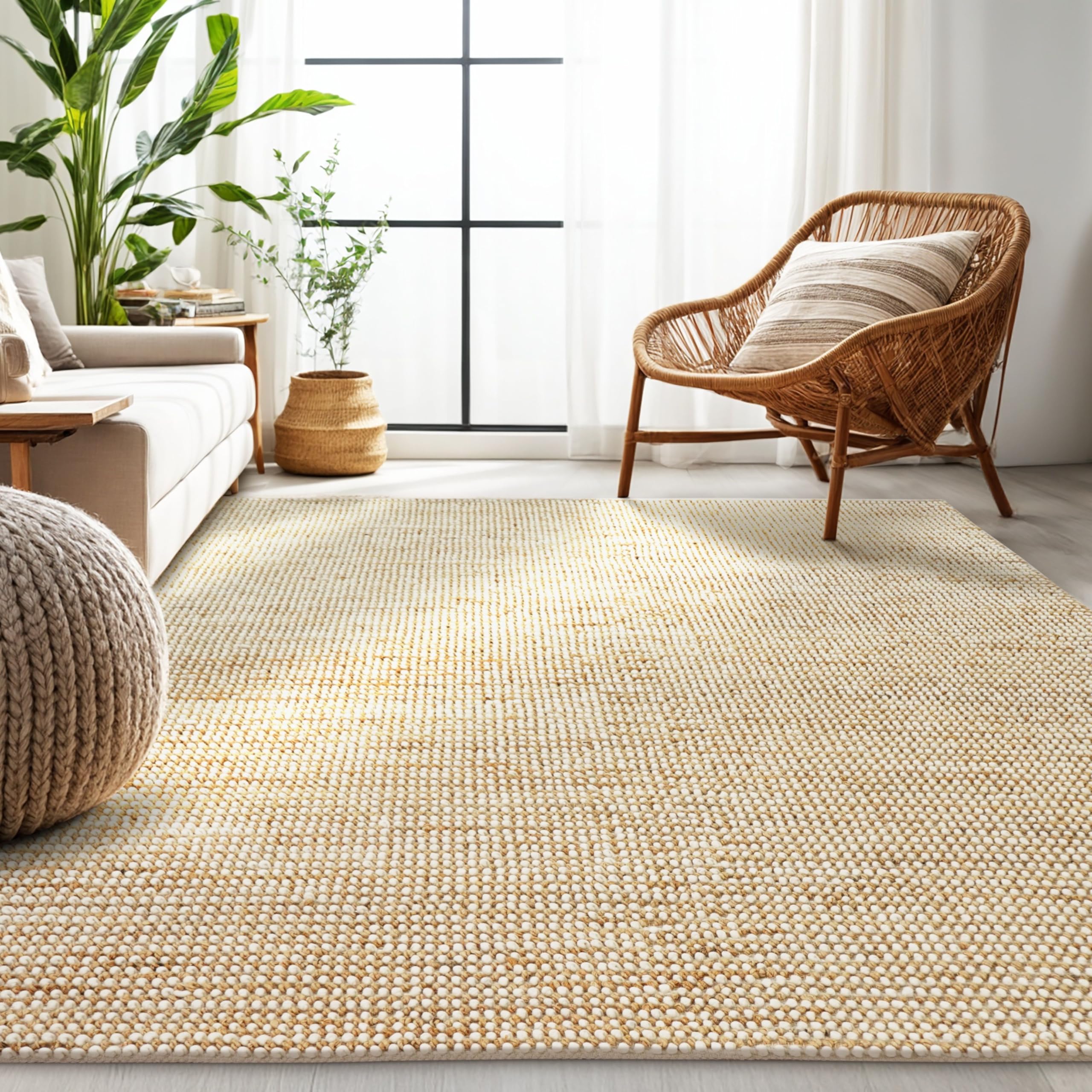 Amazon.com: Homespice - Mocha Mist Wool and Jute Rug, Perfect as Luxury ...