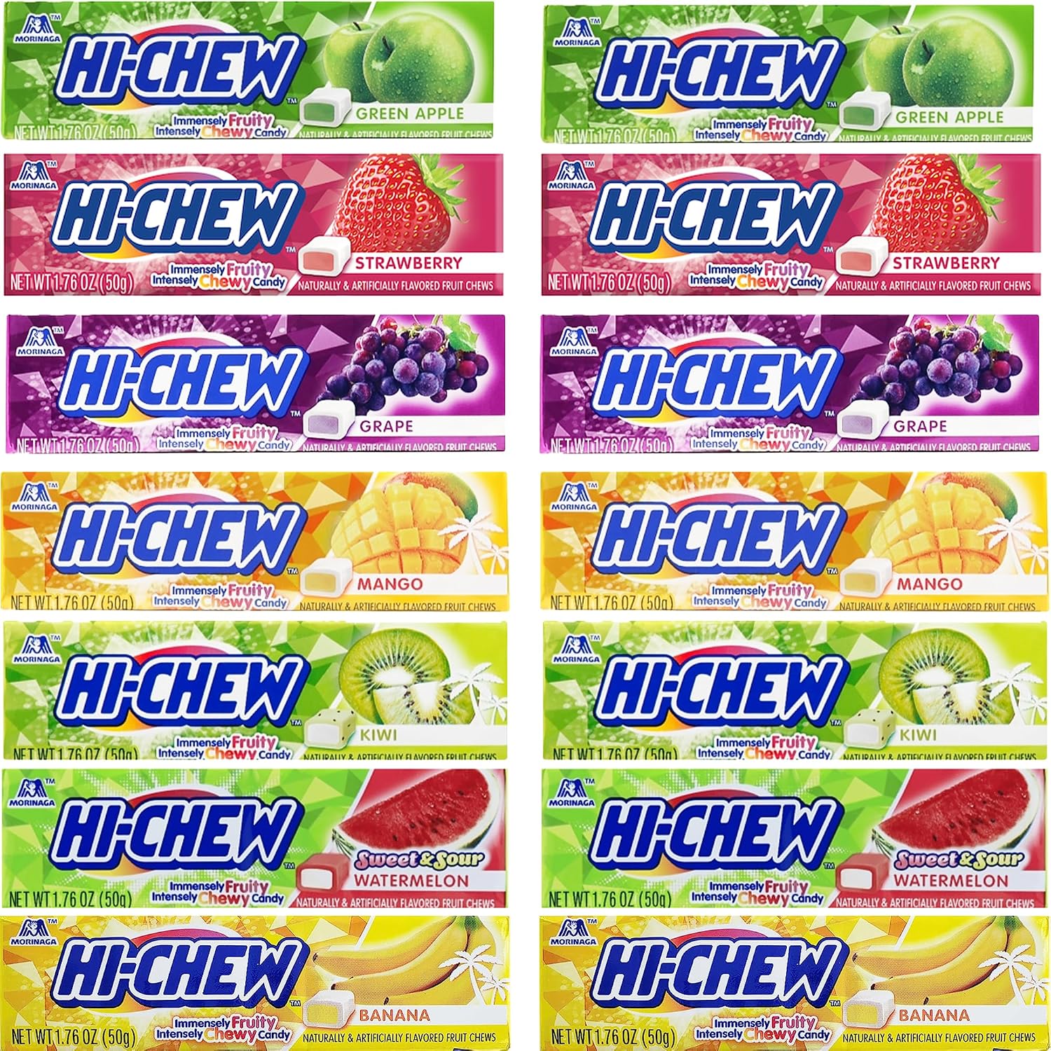 Amazon.com : Hi-Chew Fruit Chews Candy Variety Pack - 14 Pack - 1.76oz ...